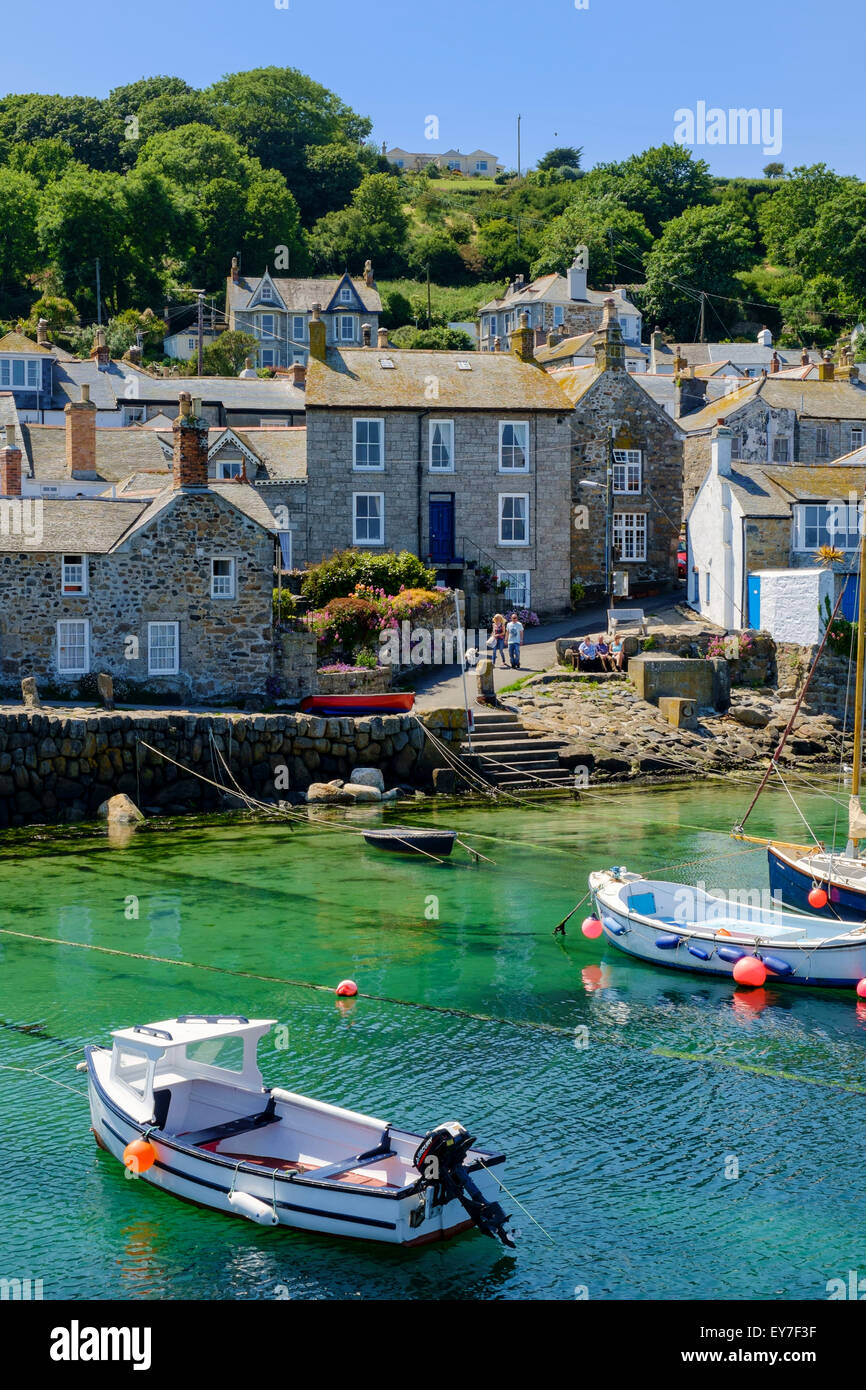 Old fishing village of Mousehole and harbour, West Cornwall, England ...