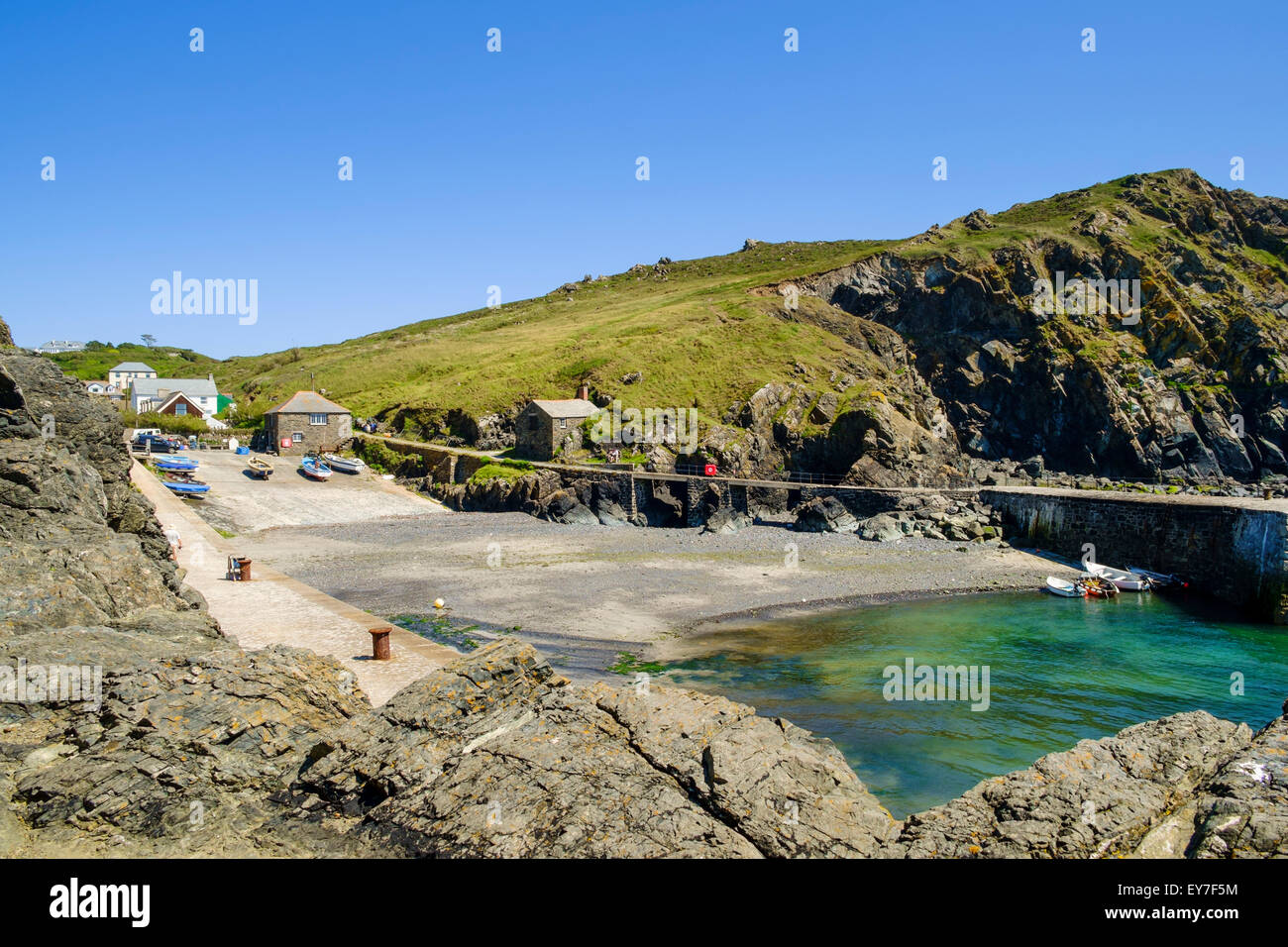 Cornwall, UK - Mullion Cove, Lizard Peninsula, Cornwall, England, UK ...