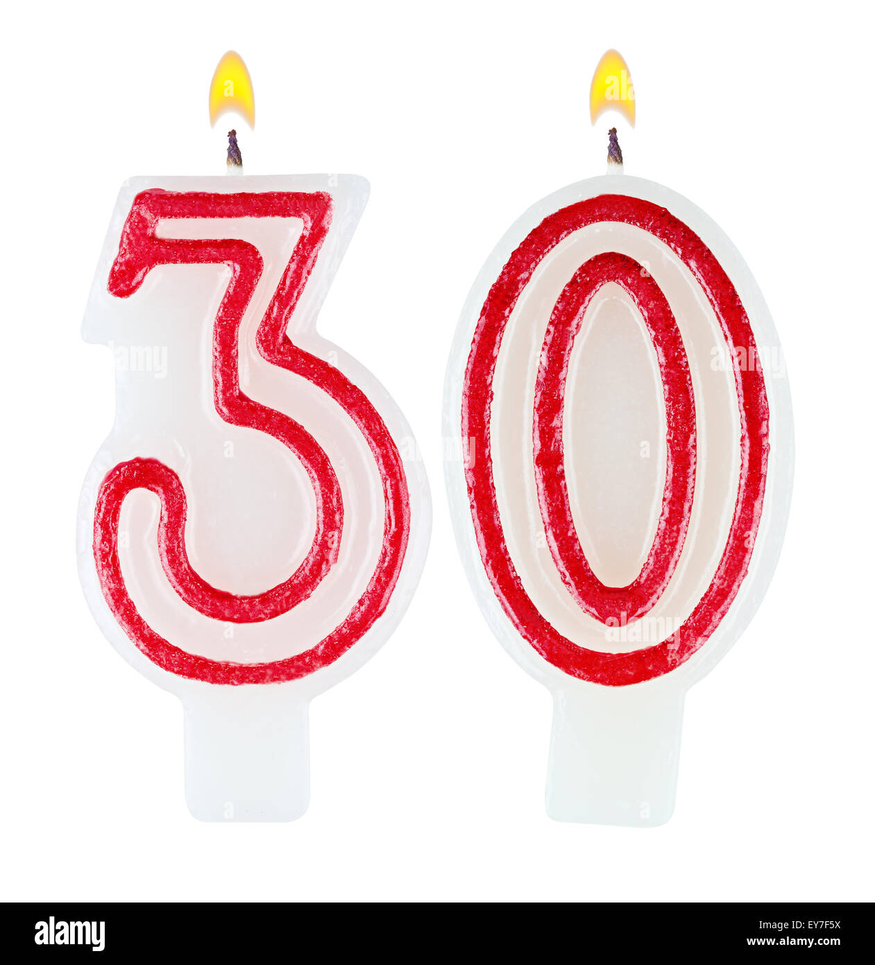 Birthday candles number thirty isolated on white background Stock Photo ...