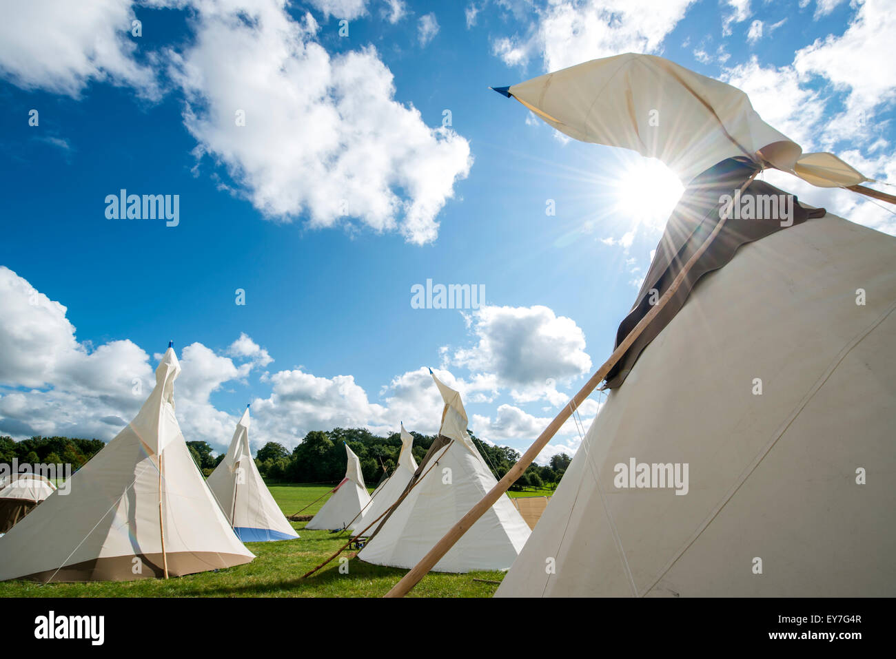 Devon teepee camp hi-res stock photography and images - Alamy