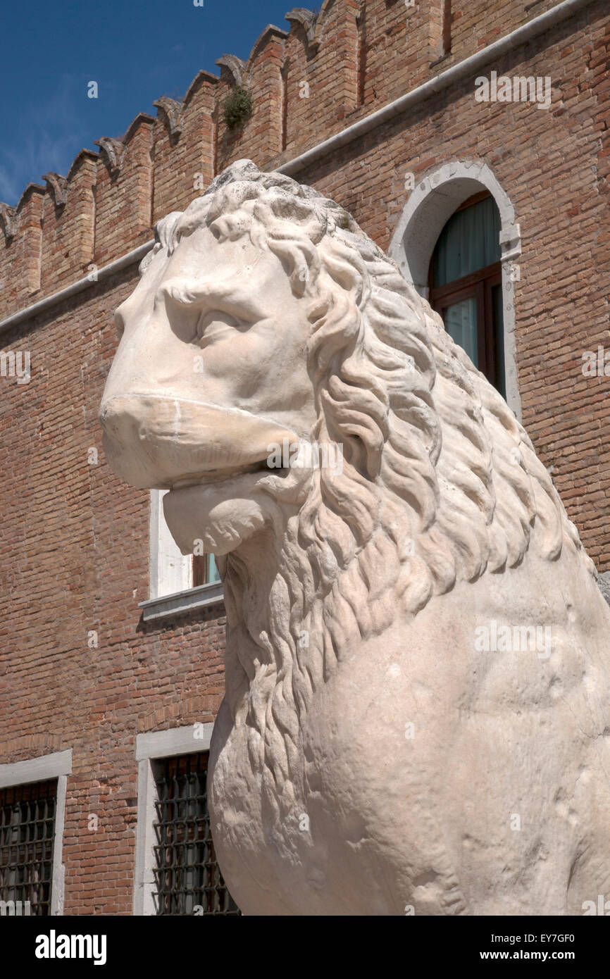 Statue outside Arsenale di Venezia - Arsenal, Venice, Italy Stock Photo ...