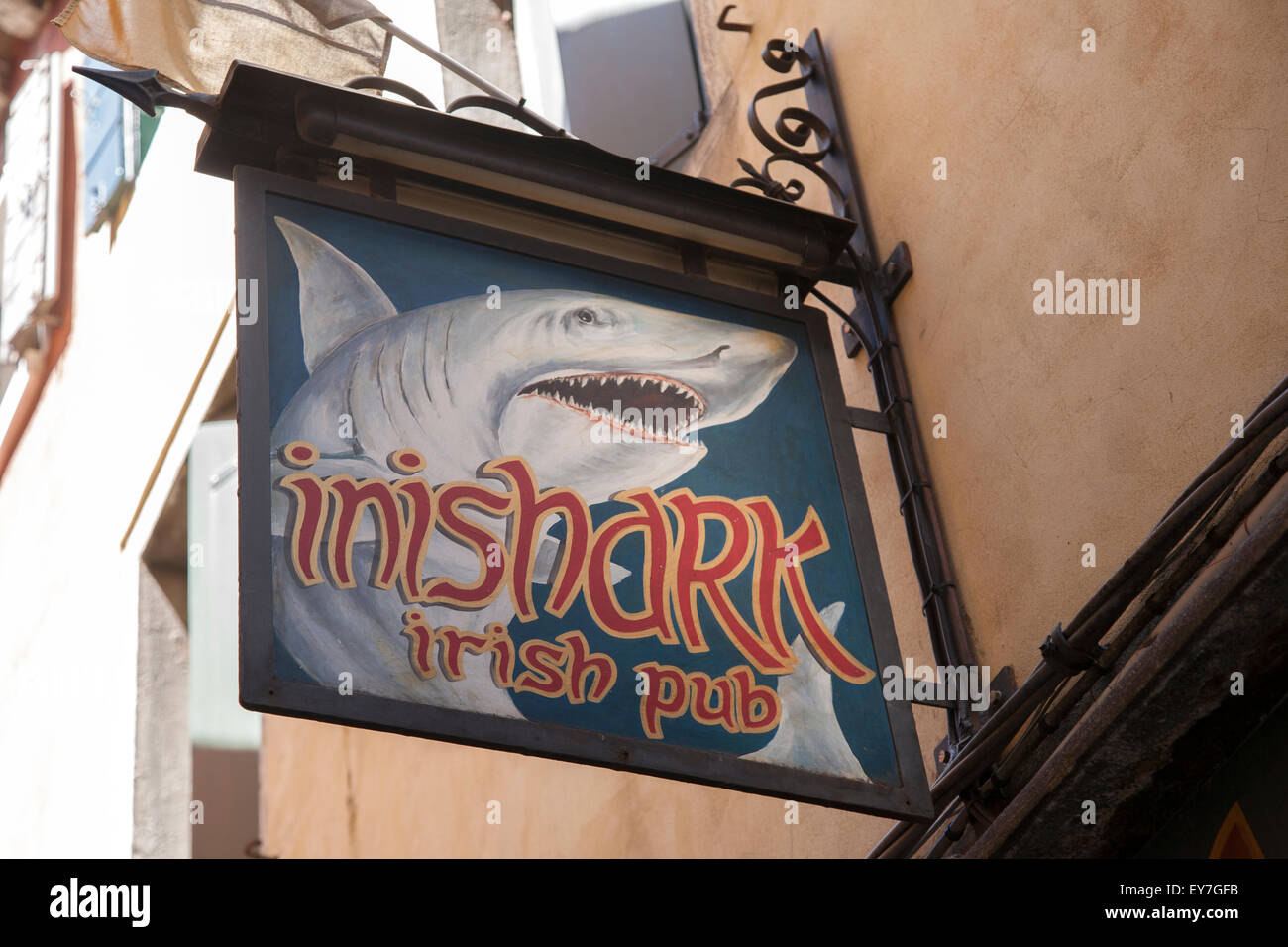 Inishark Irish Pub Sign, Venice, Italy Stock Photo - Alamy