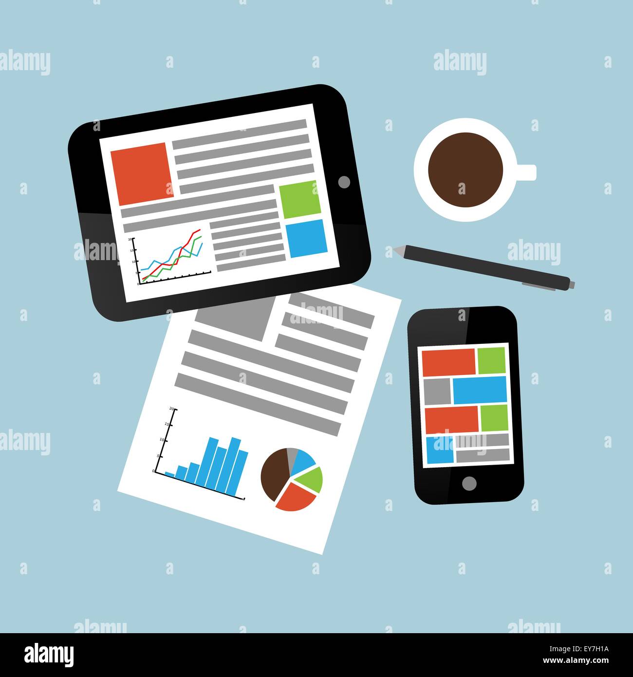 School office work supplies Stock Vector Images - Alamy