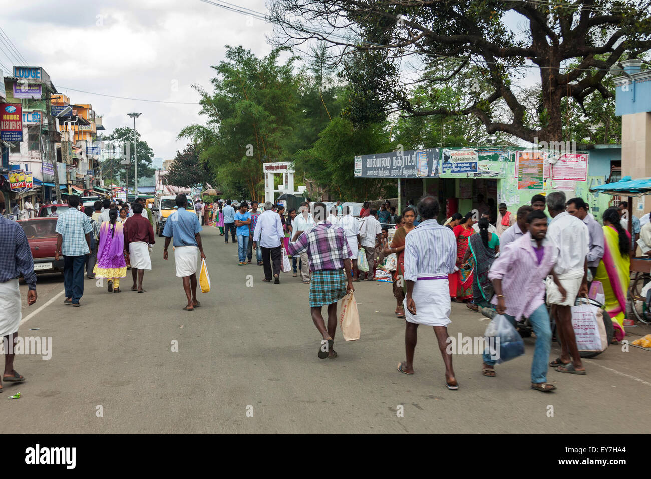 Busy Street of Valparai Stock Photo - Alamy