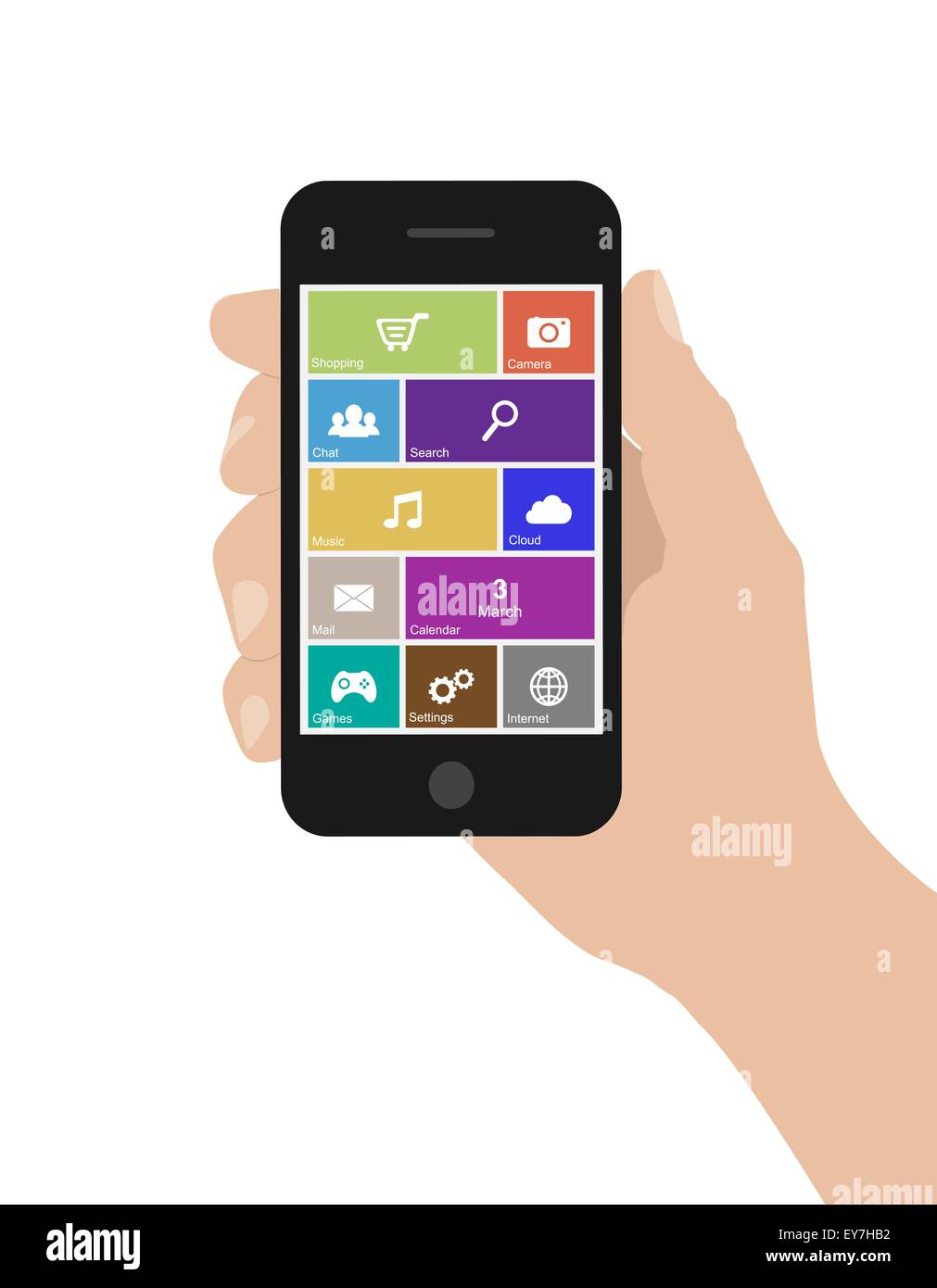 Flat woman mobile phone Stock Vector Images - Alamy