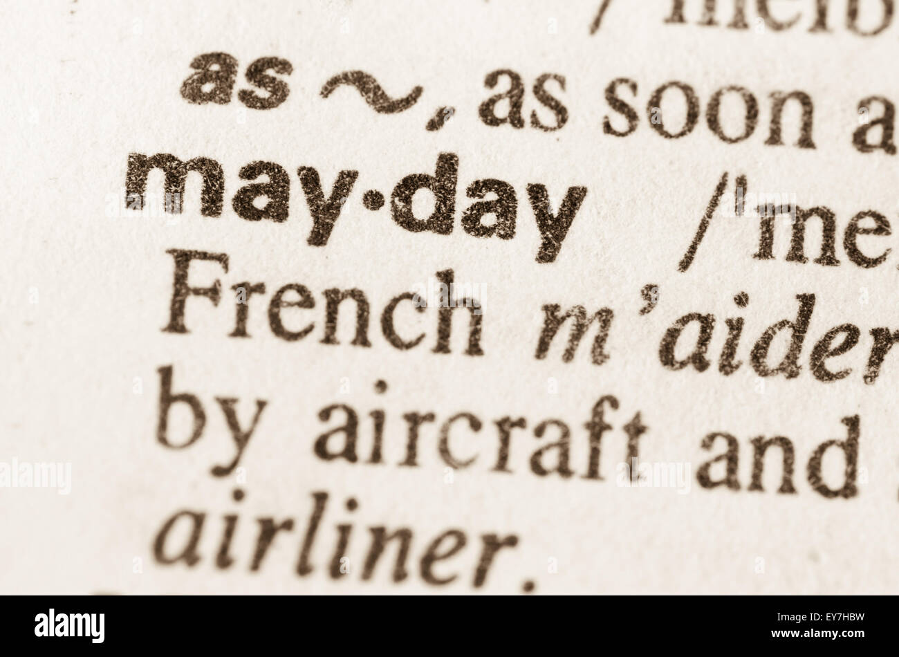 Mayday hi-res stock photography and images - Alamy