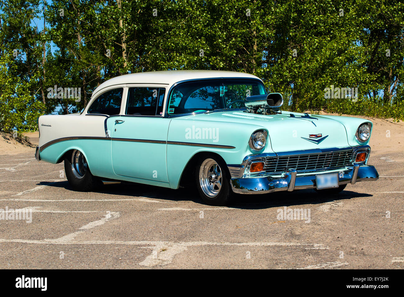 1956 Chevrolet Custom Model 2010 on pavement Stock Photo - Alamy