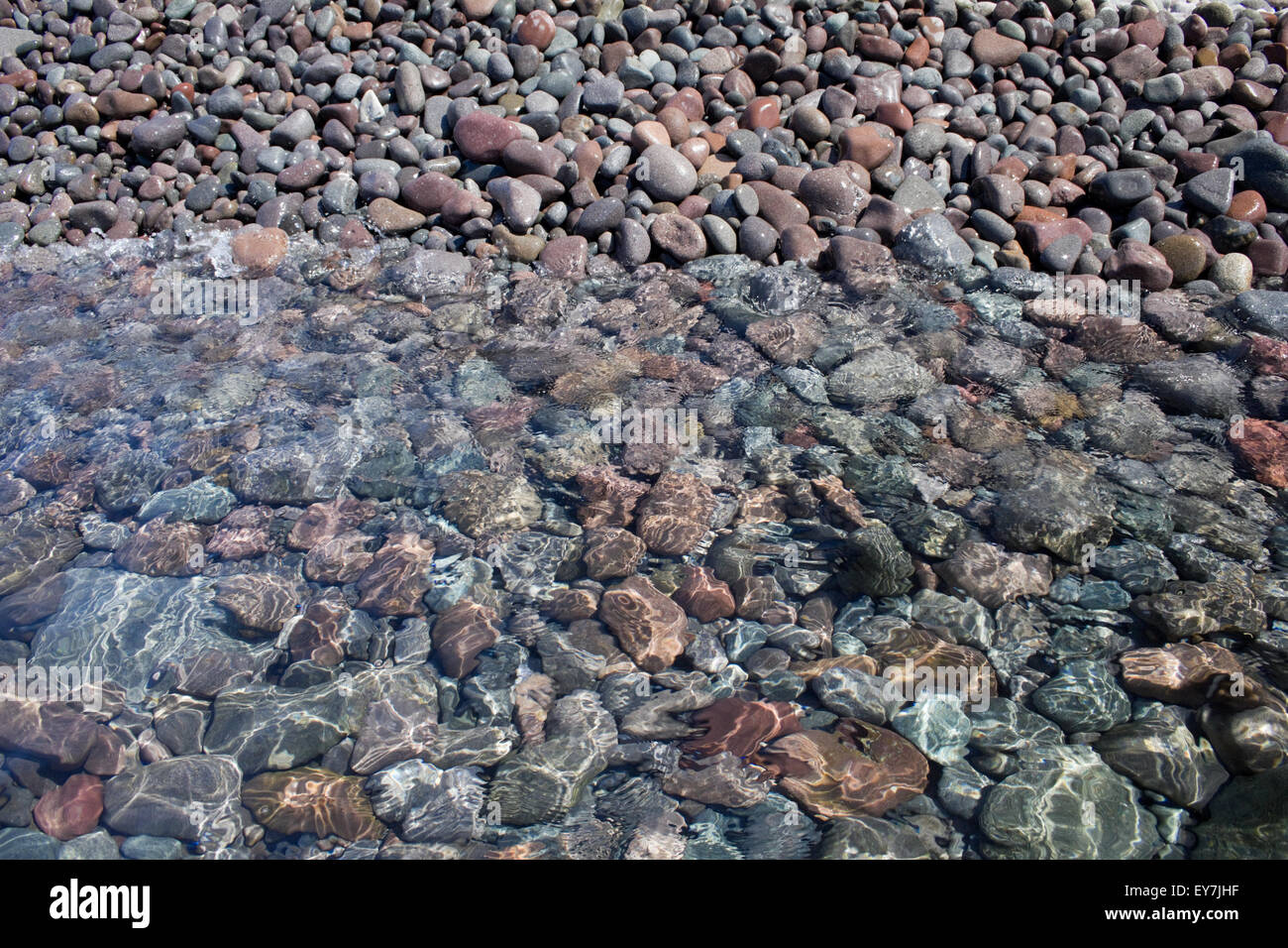 Various peeble sizes and seashore bottom at Small Mourouli peebly beach ...