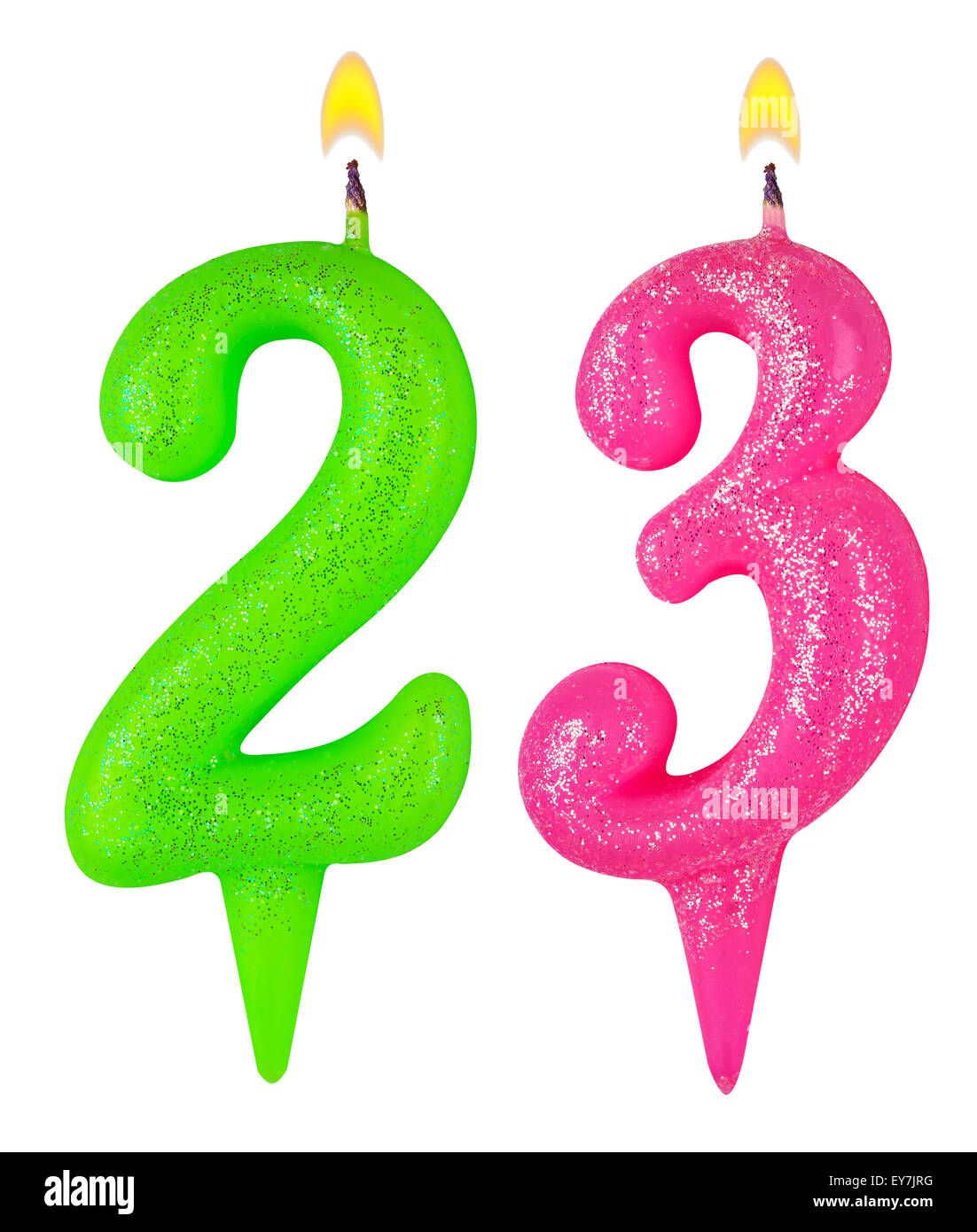 Birthday candles number twenty three isolated on white Stock Photo - Alamy