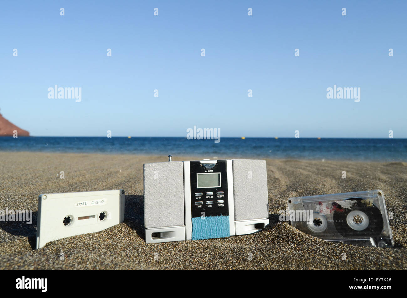 Vinatge Radio on the Beach Stock Photo - Alamy