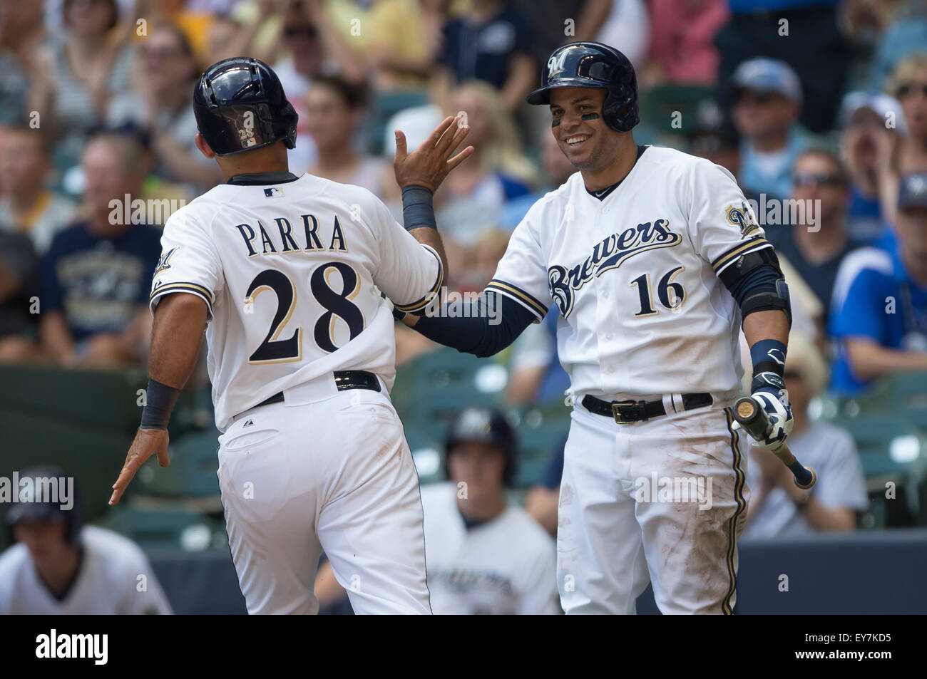 Milwaukee, WI, USA. 22nd July, 2015. Milwaukee Brewers third baseman ...