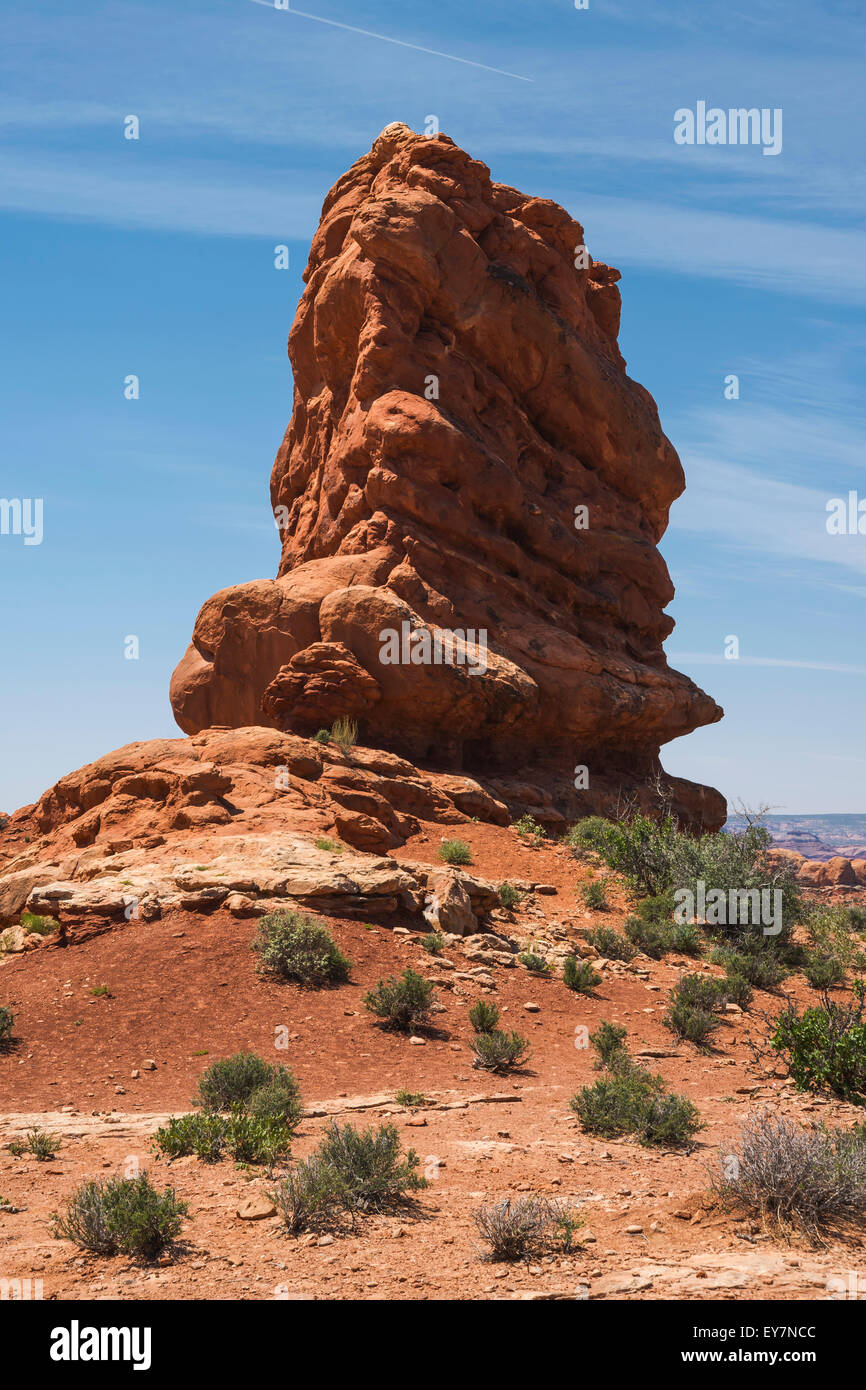 Big Rock formation on the hill, Arches National Park, Moab, Utah, USA ...