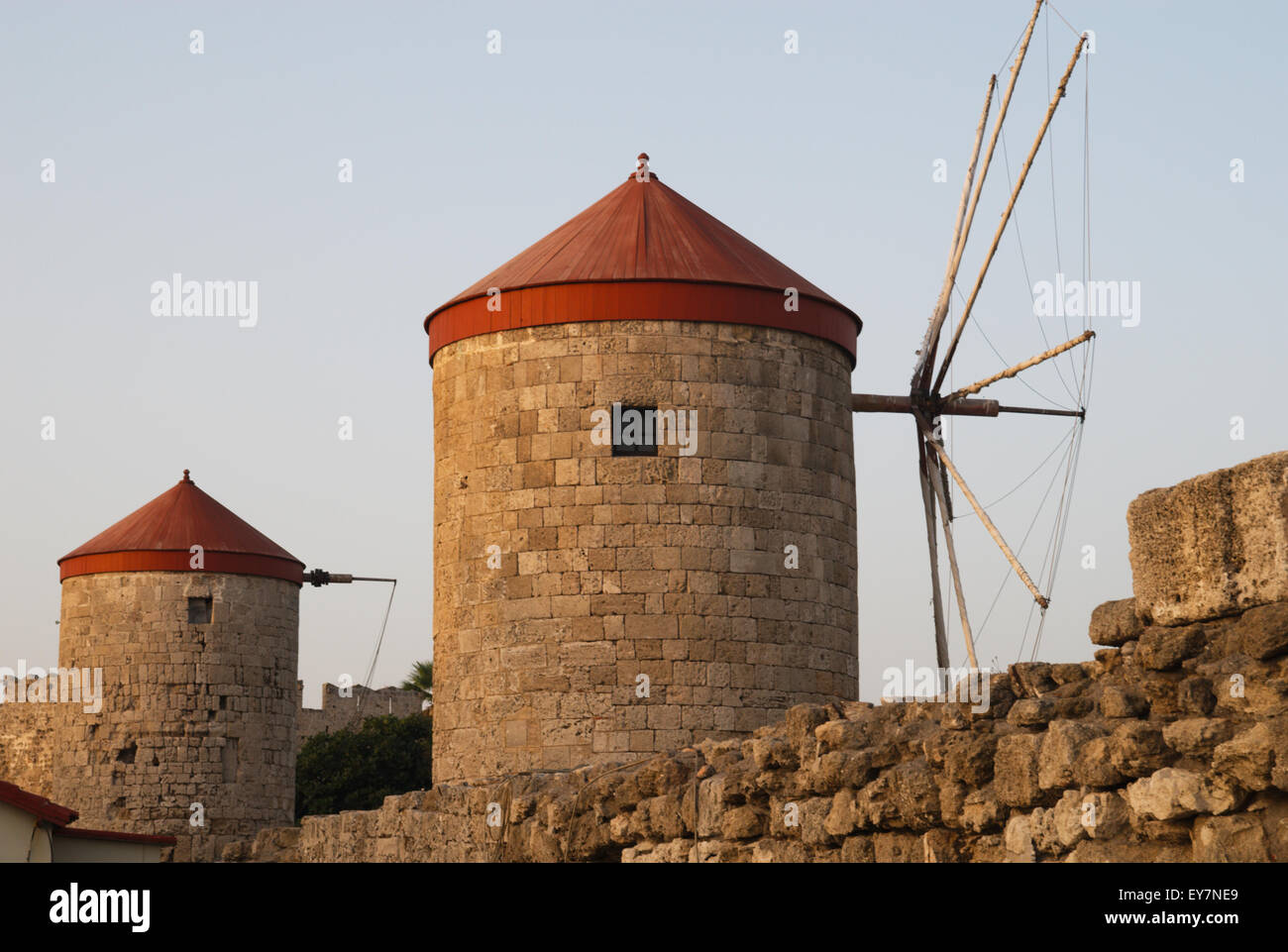 Medieval Windmills, Rhodes, Greece Stock Photo - Alamy