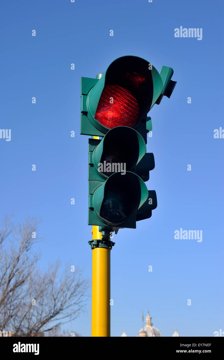 Italy, Rome, traffic light Stock Photo - Alamy