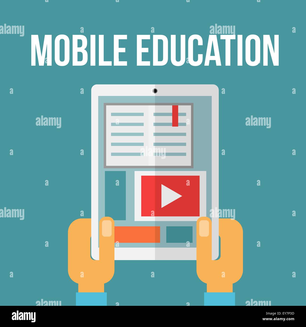 Mobile education concept. Vector illustration Stock Vector Image & Art ...