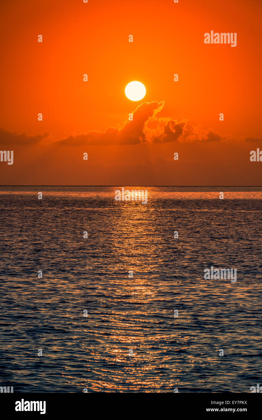 Beautiful tropical sunset ocean background. Vertical shot Stock Photo ...
