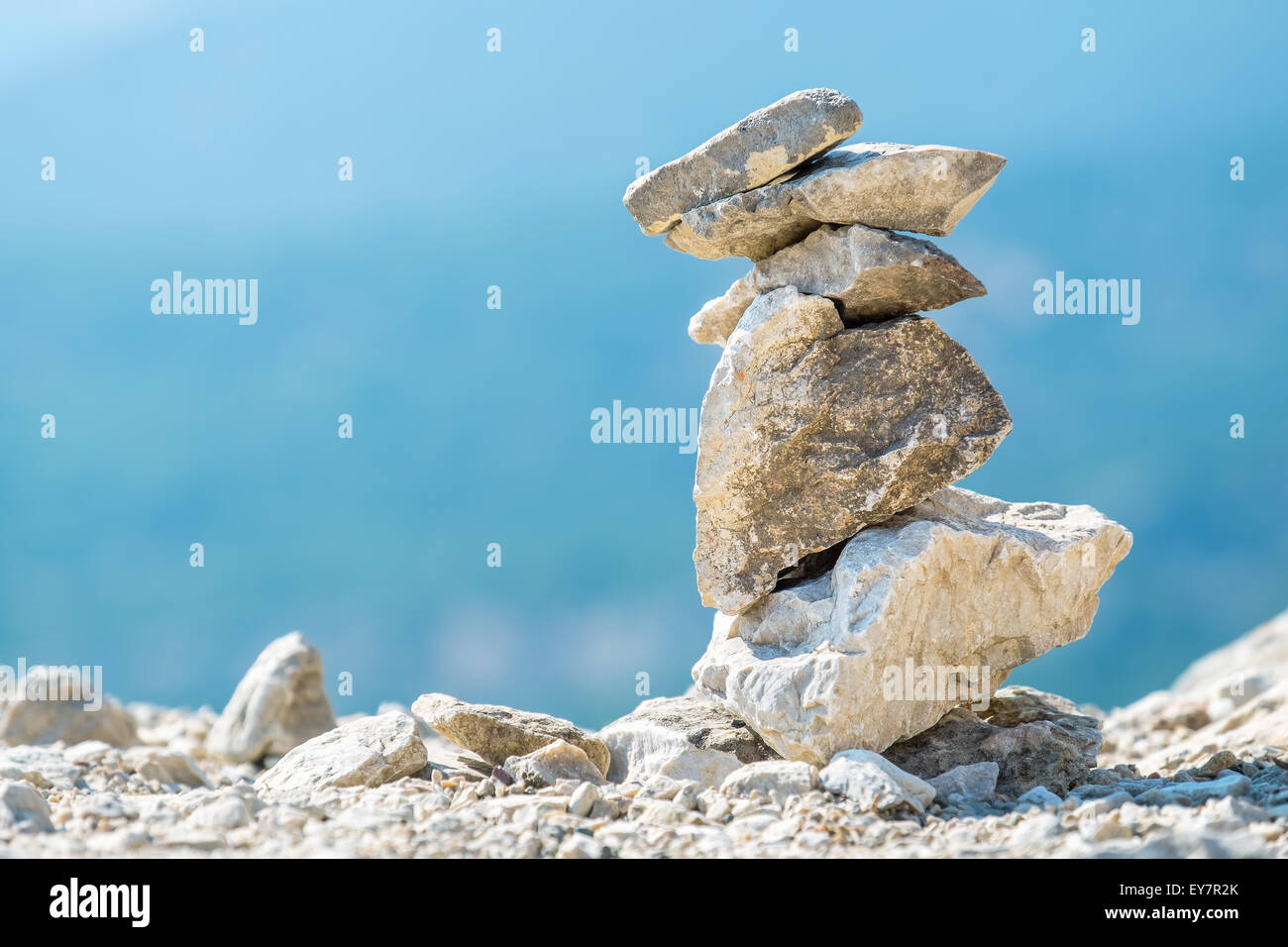 Stone stack. Greece Stock Photo - Alamy