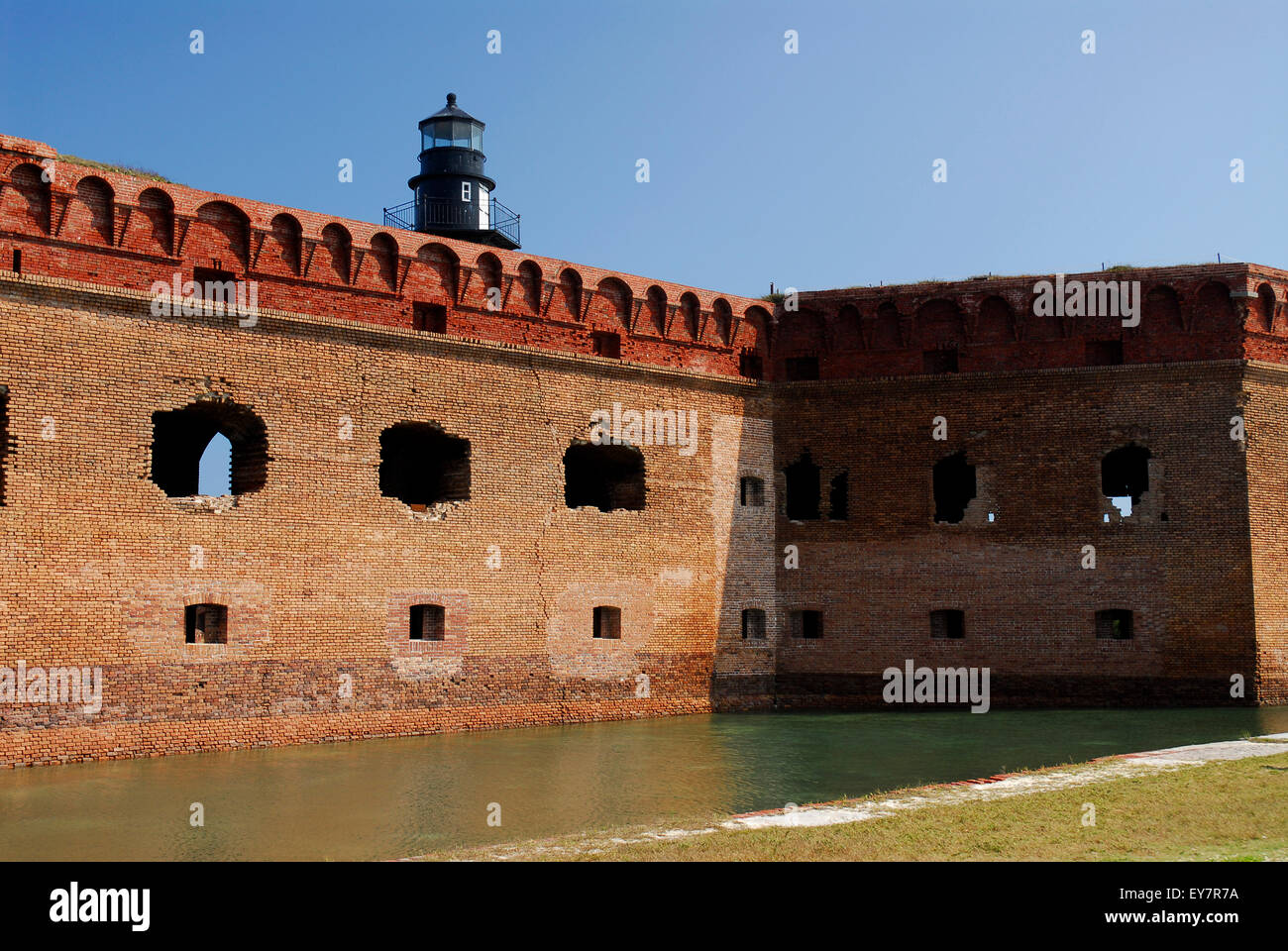 Wall and Moat of Fort Jefferson, Florida Stock Photo - Alamy