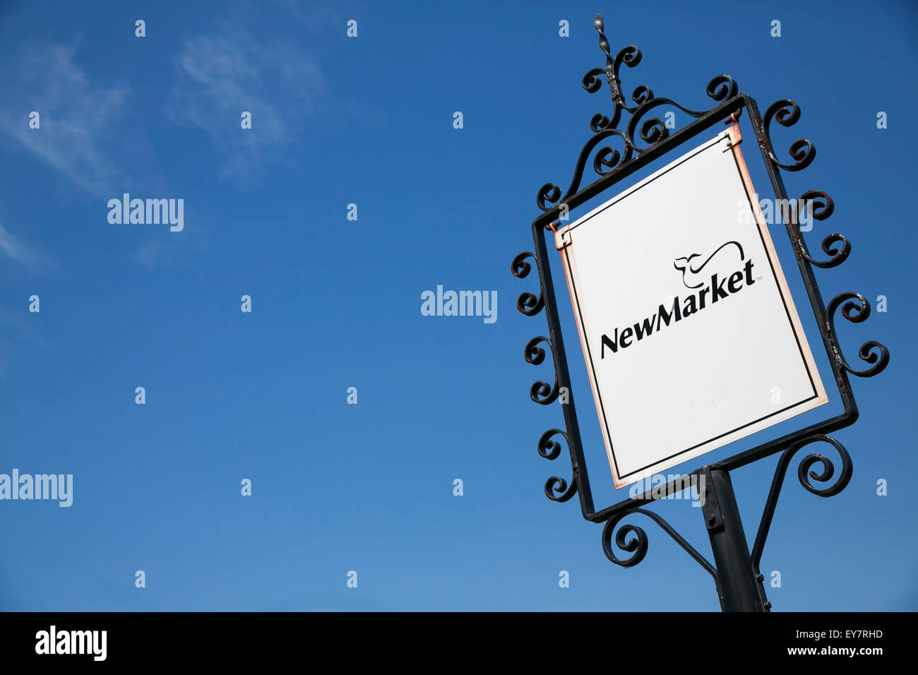 A logo sign outside of the headquarters of the NewMarket Corporation in ...