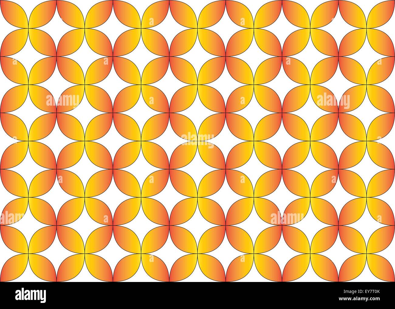 Seamless geometric repeat pattern of flower tessellation in orange ...