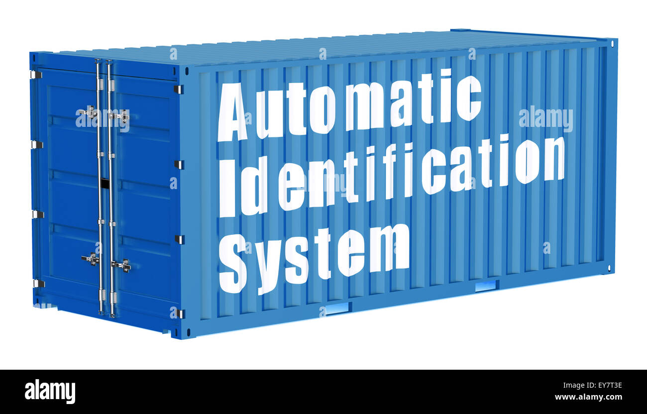 automatic identification system concept with cargo container Stock ...