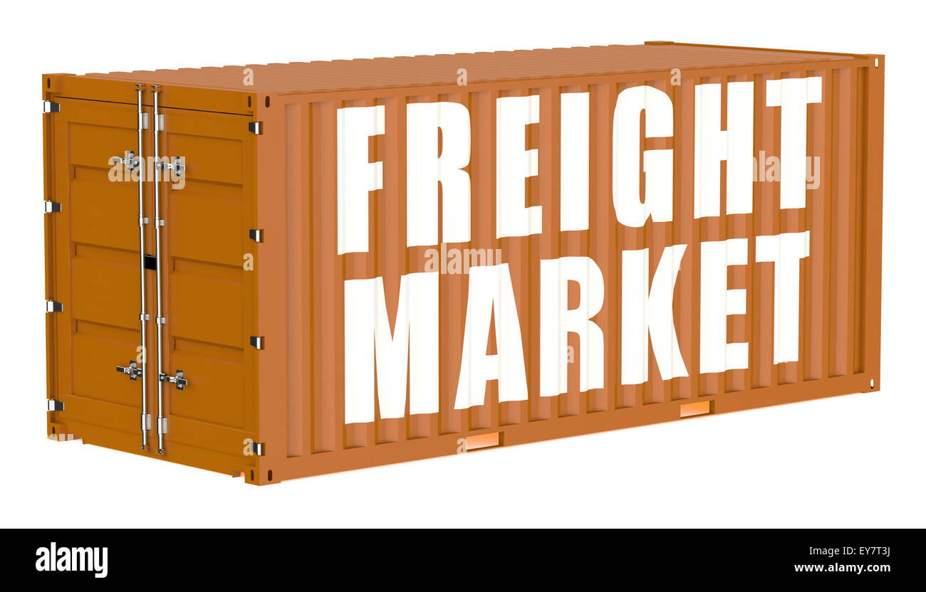 cargo container, freight market concept isolated on white background ...