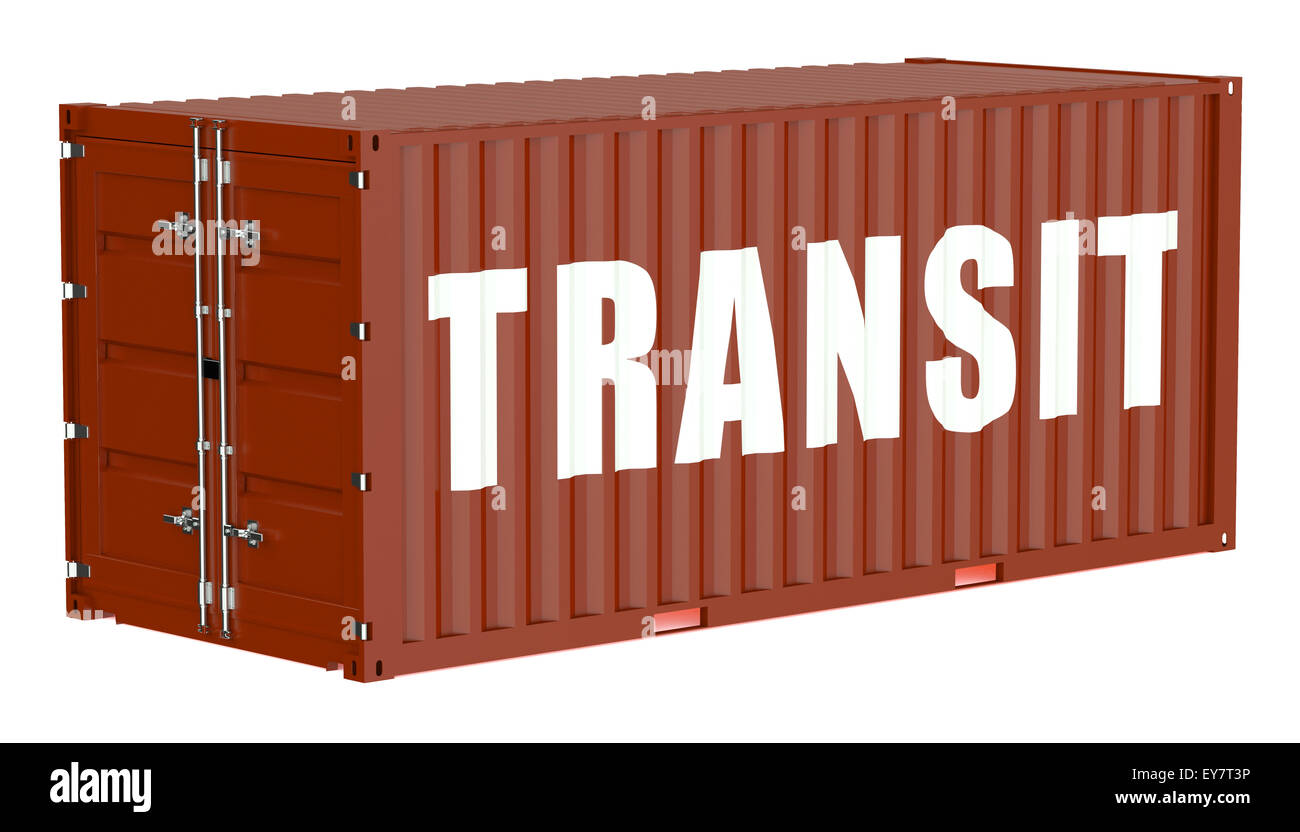 cargo container, transit concept isolated on white background Stock ...
