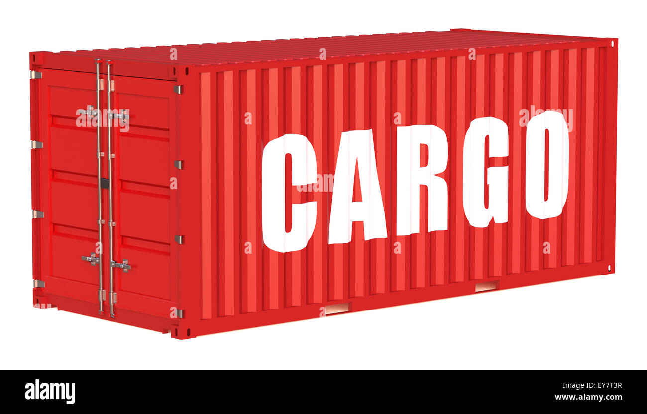 cargo container isolated on white background Stock Photo - Alamy