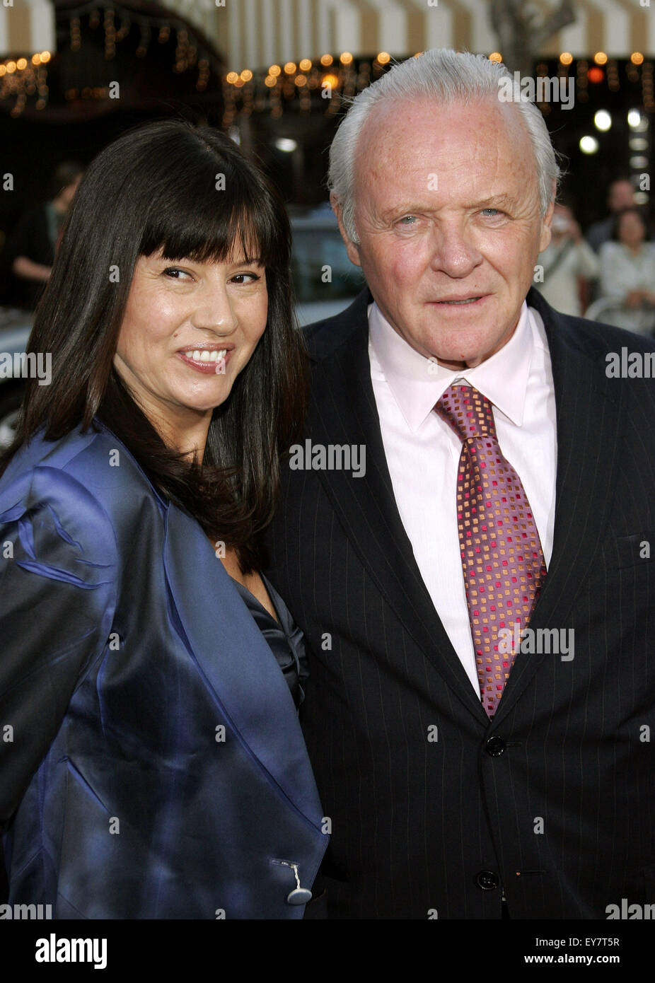 Stella Arroyave and Sir Anthony Hopkins attend the Los Angeles Premiere ...