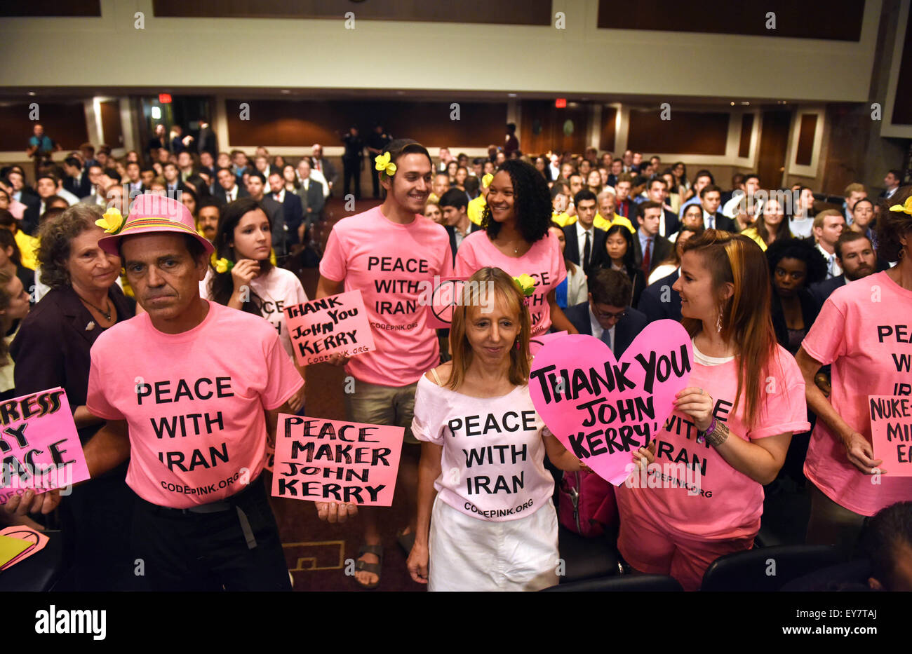 Washington, DC, USA. 23rd July, 2015. Members of the anti-war group ...