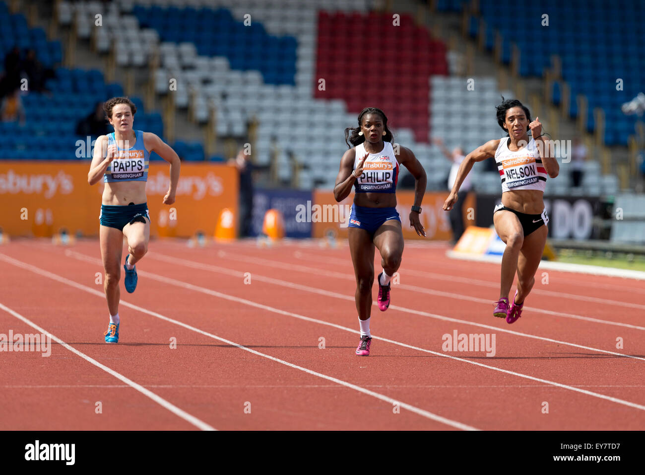 Sophie PAPPS, Asha PHILIP & Ashleigh NELSON women's 100m Final 2014 ...