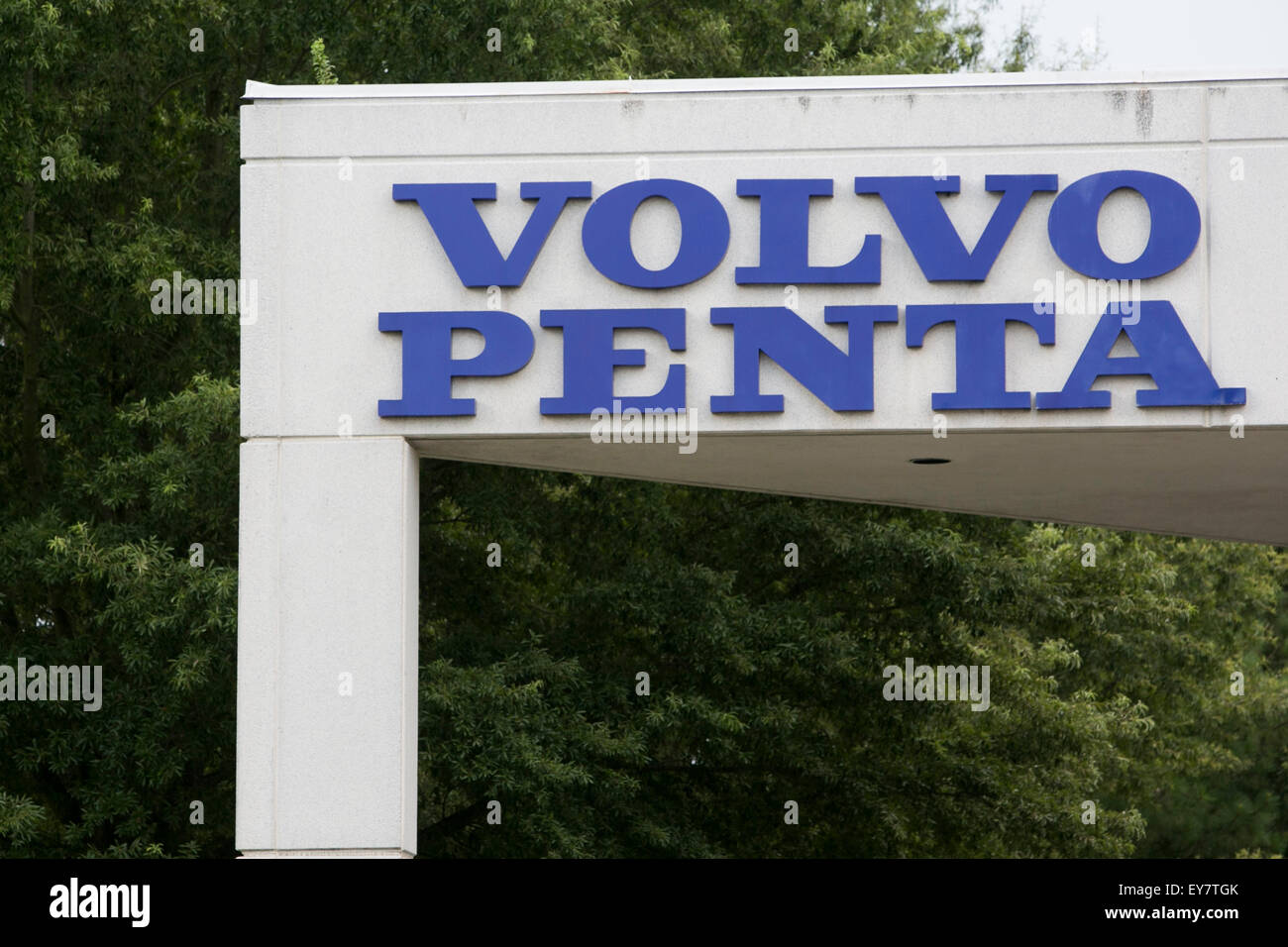 A logo sign outside of a facility occupied by Volvo Penta in Chesapeake ...
