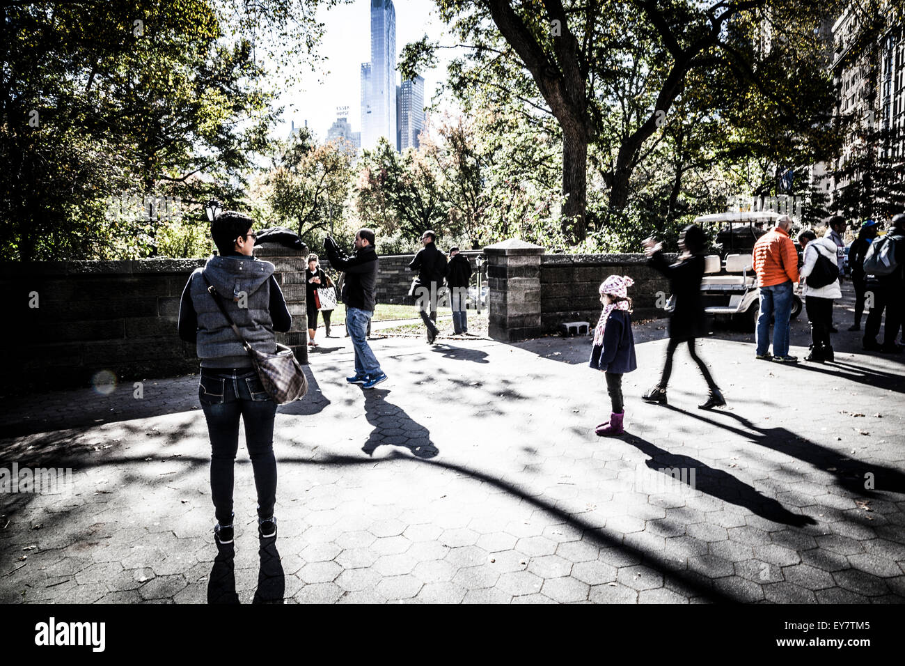 Central Park entrance Stock Photo - Alamy