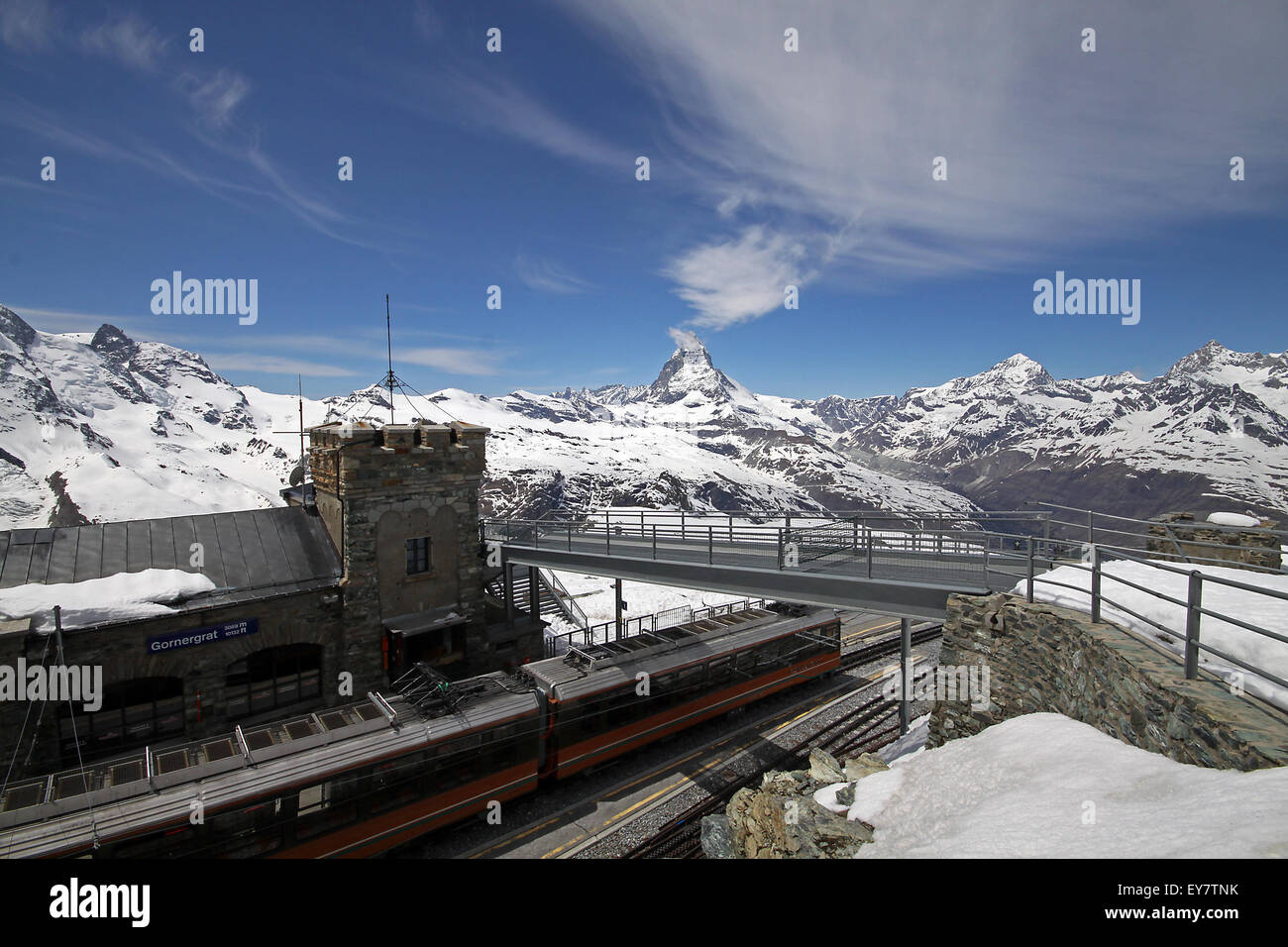 View of the Matterhorn from Gornergrat Stock Photo - Alamy