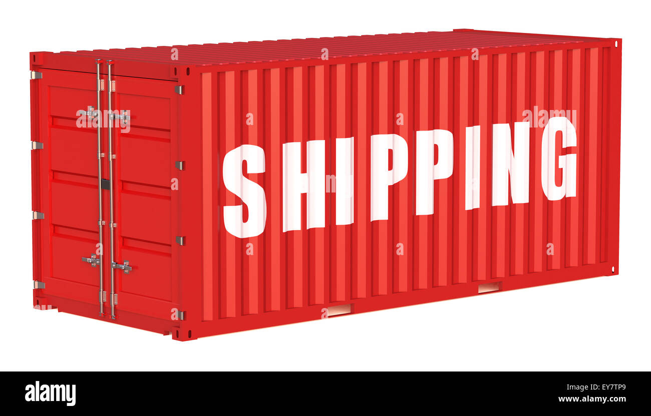 shipping cargo container concept isolated on white background Stock ...