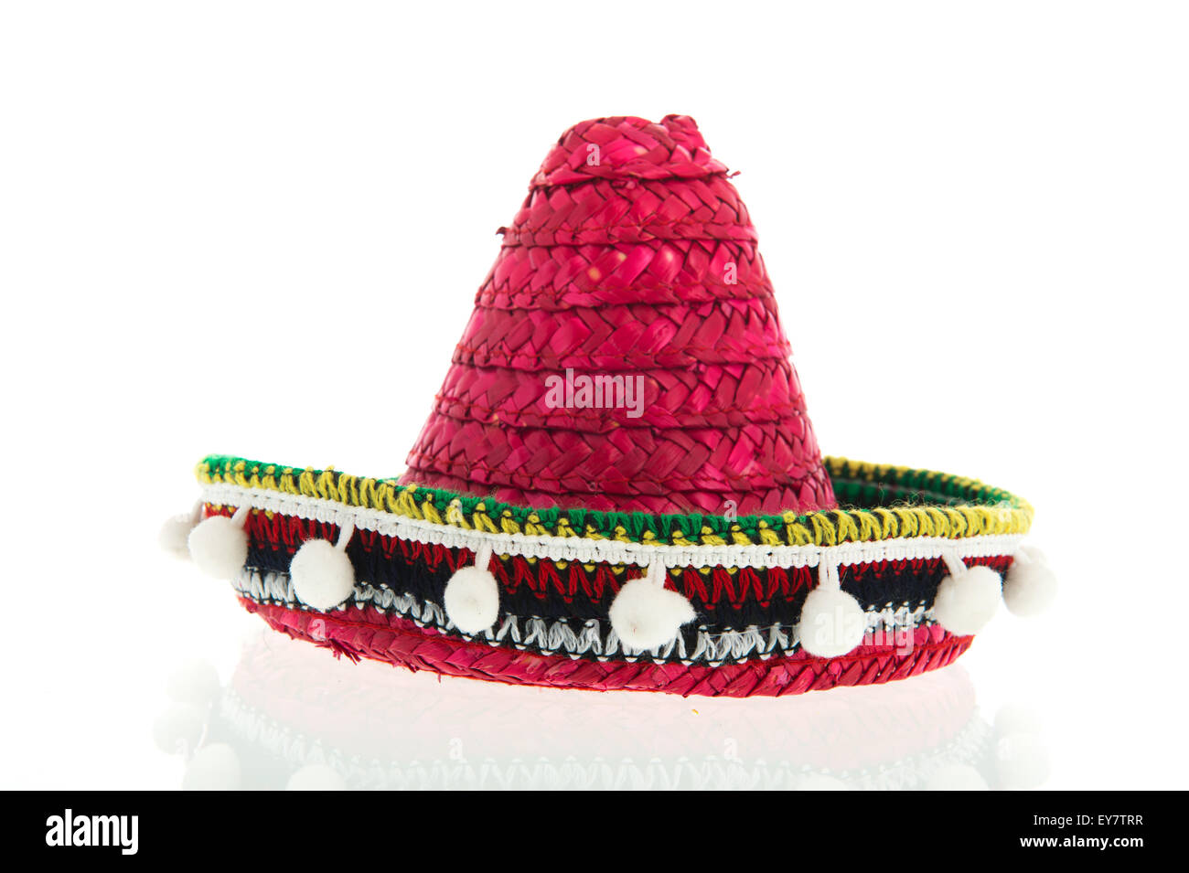 Red Spanish Sombrero isolated over white background Stock Photo - Alamy
