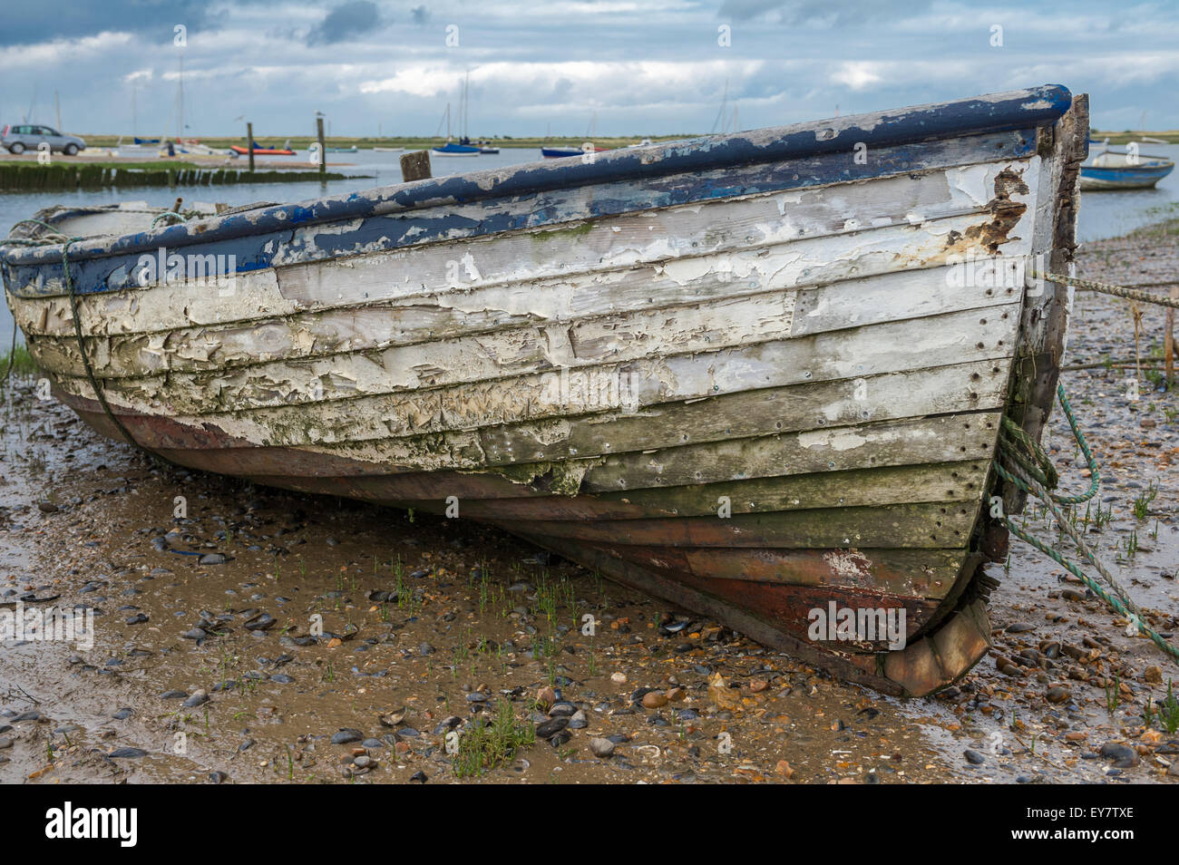 Old rotting wooden rowing boat Stock Photo - Alamy
