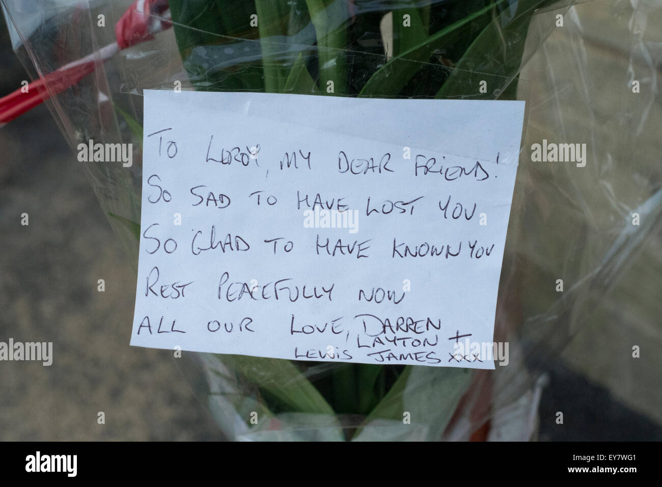 Crime murder flowers floral tribute hi-res stock photography and images ...