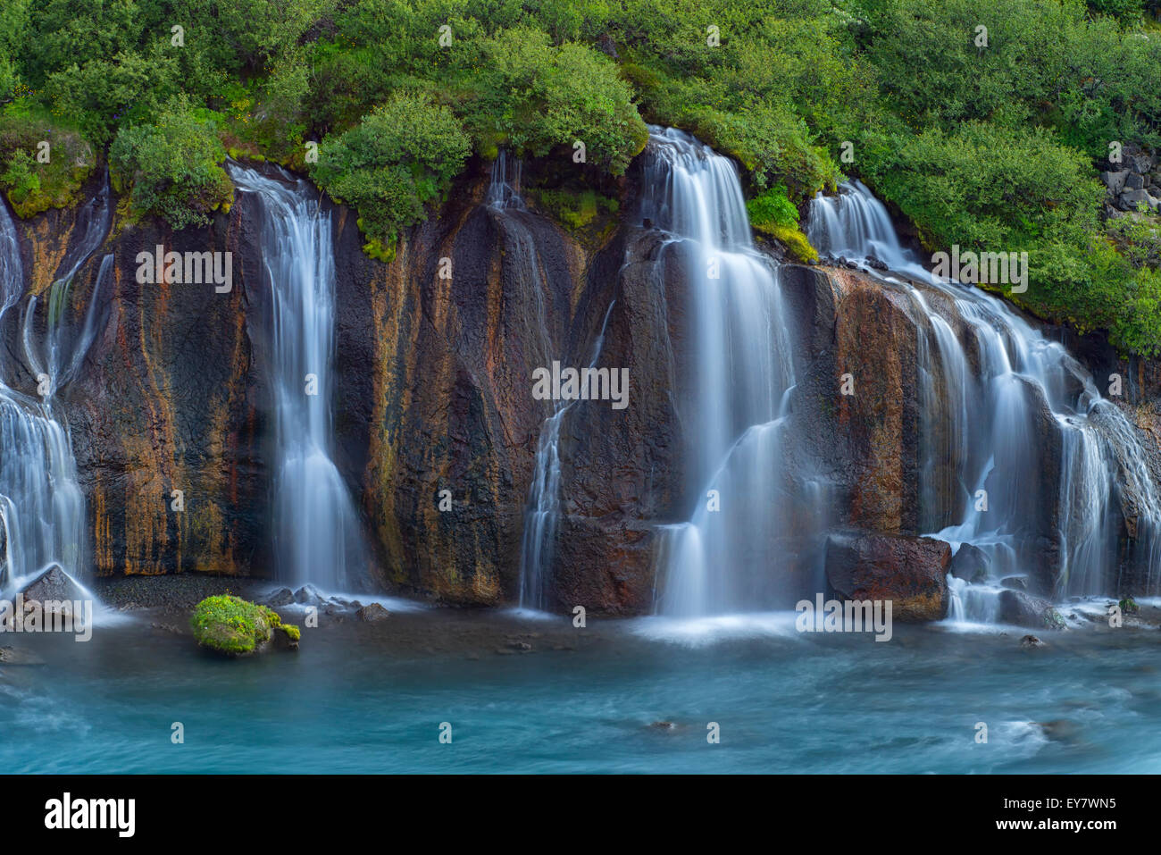 Hraunfossar Waterfall, Iceland Stock Photo - Alamy