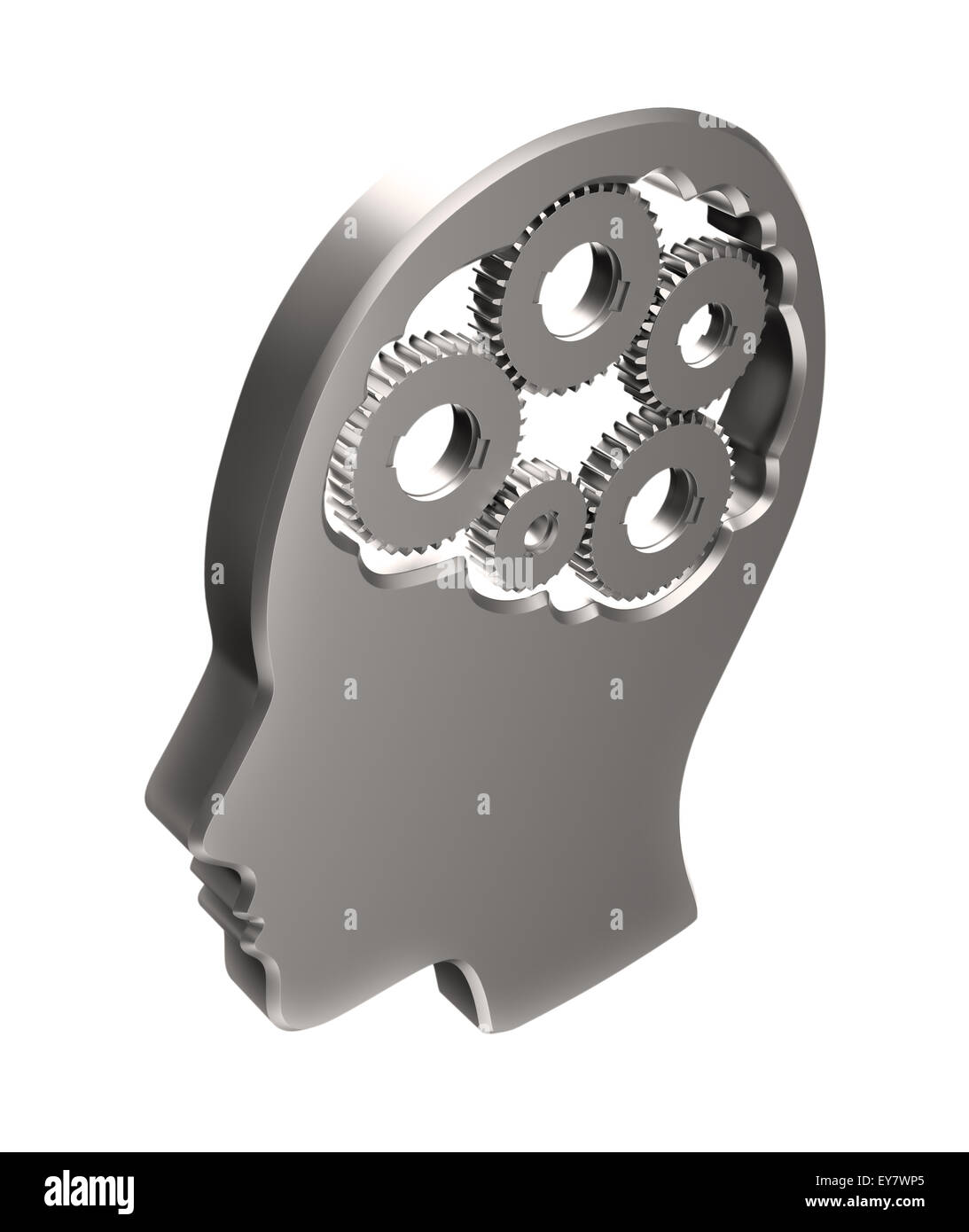 Cogs inside human head outline hi-res stock photography and images - Alamy