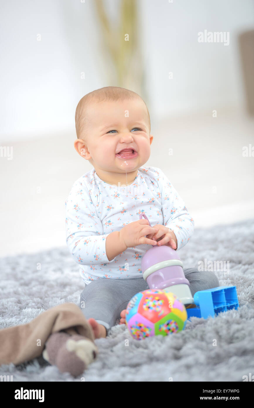 Little baby at home Stock Photo - Alamy