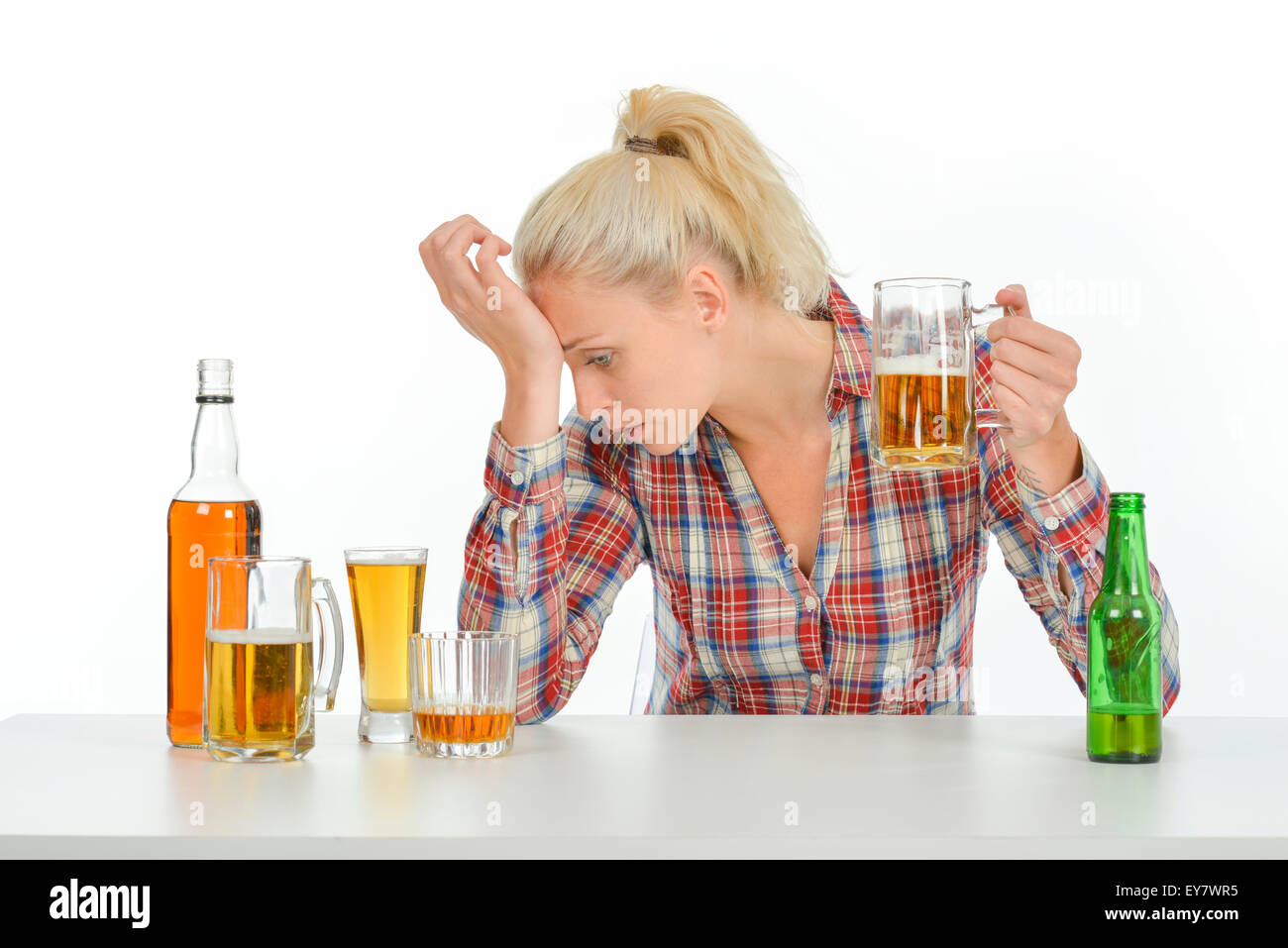 Woman suffering from alcoholism Stock Photo - Alamy