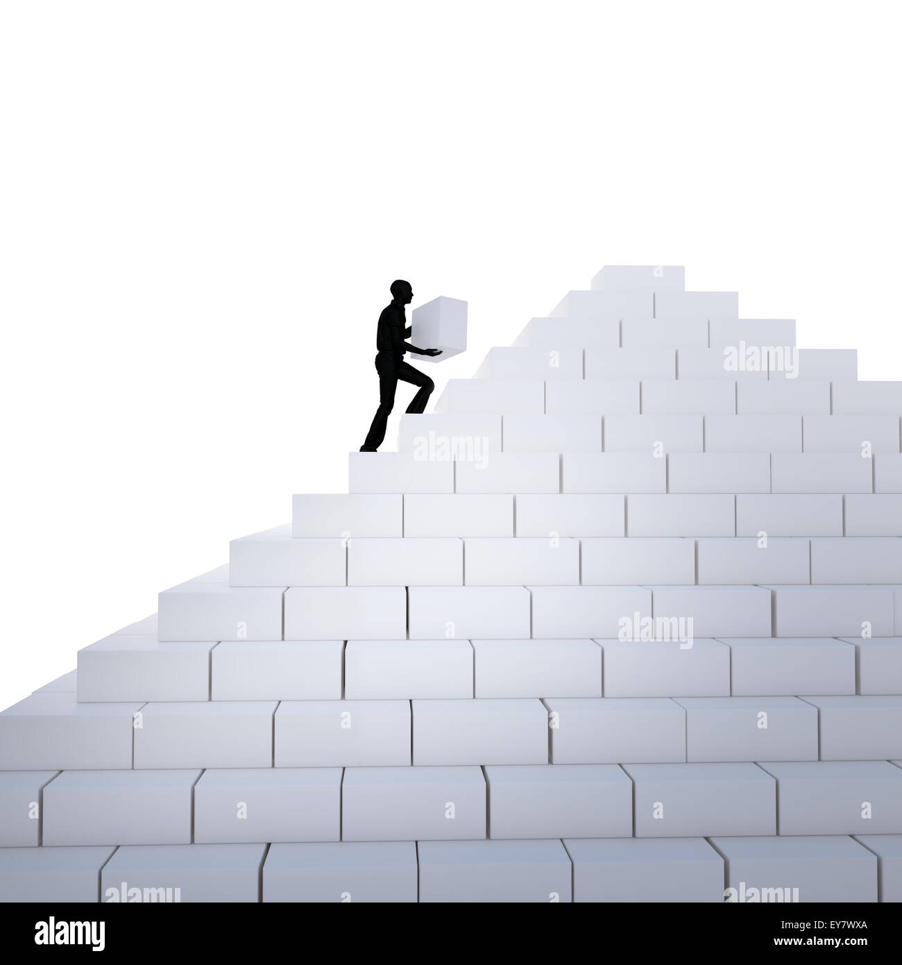 Man climbing an abstract pyramid Stock Photo - Alamy