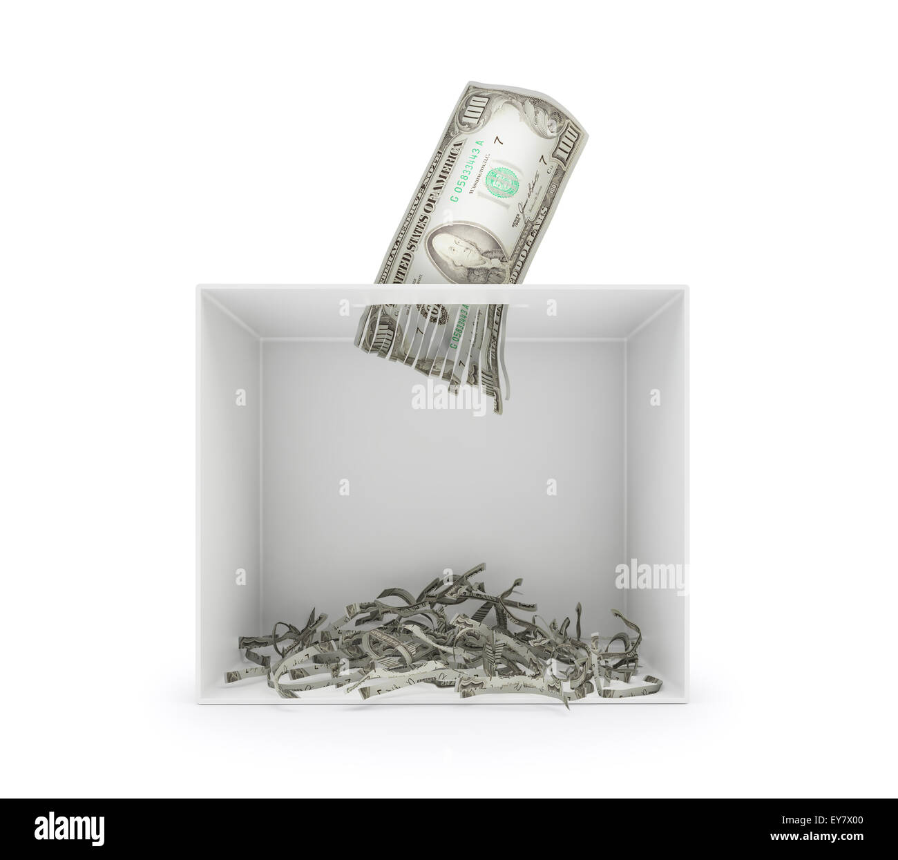 Dollar banknote destroyed in a shredder Stock Photo - Alamy