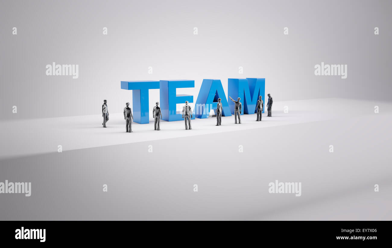 Tiny people - team building concept Stock Photo - Alamy