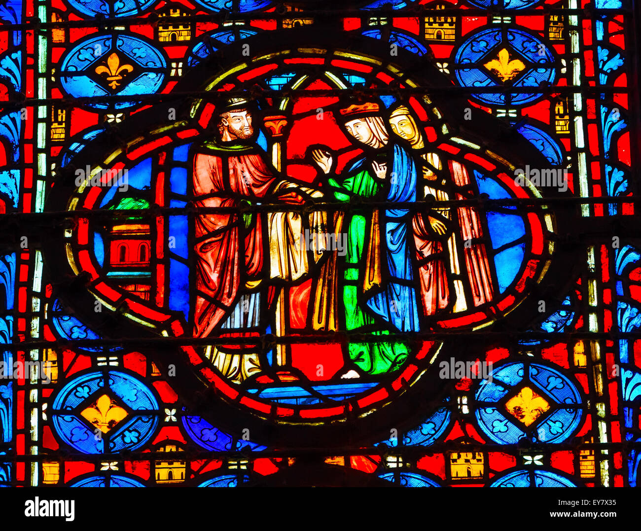 King Queen Stained Glass Saint Chapelle Paris France Stock Photo - Alamy