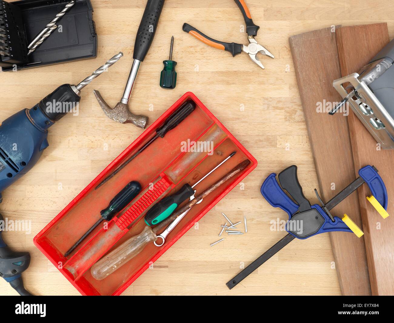 A close up shot of a workshop clamp Stock Photo - Alamy