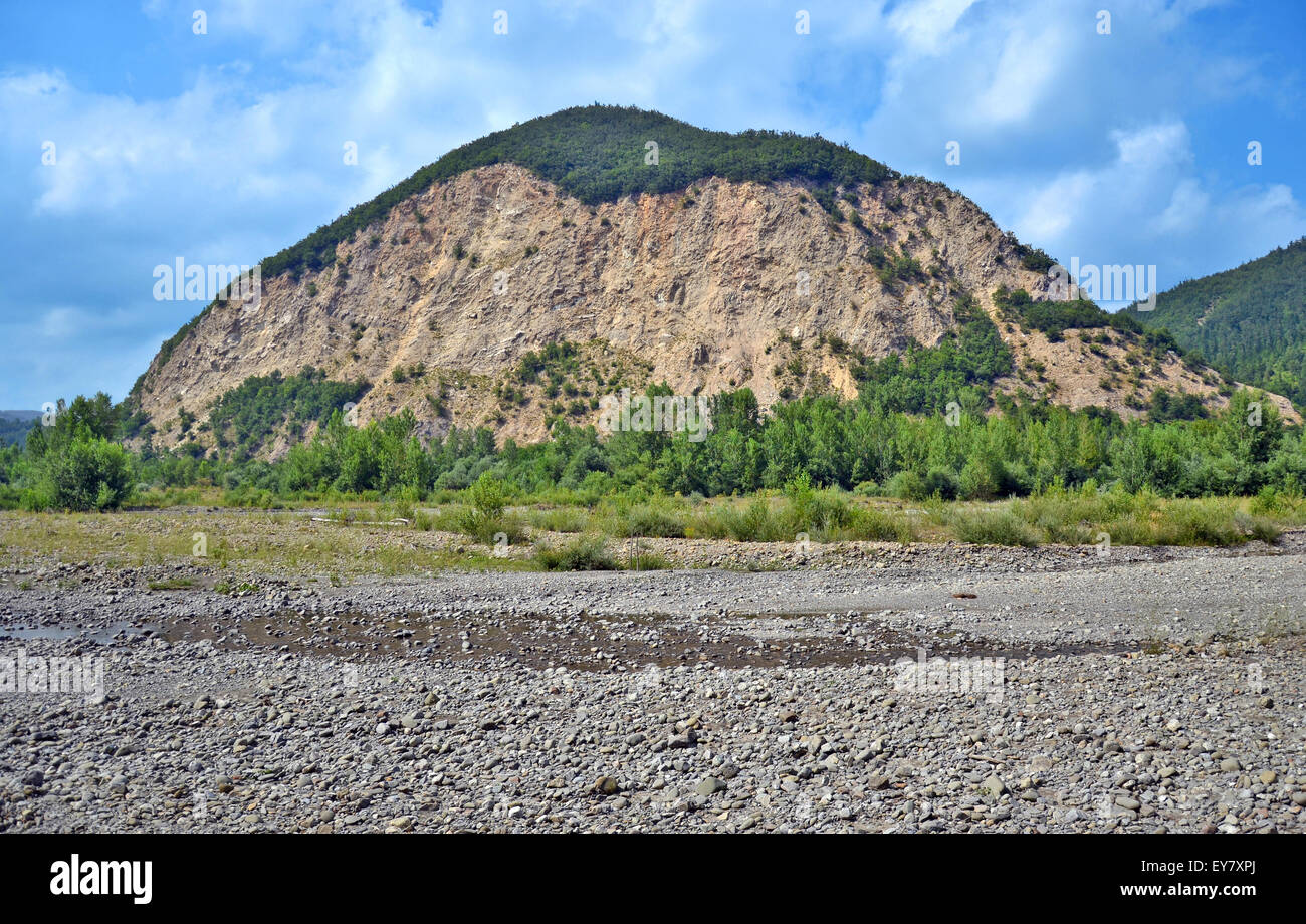 Triassic gypsum . Valley of the Secchia river Stock Photo - Alamy