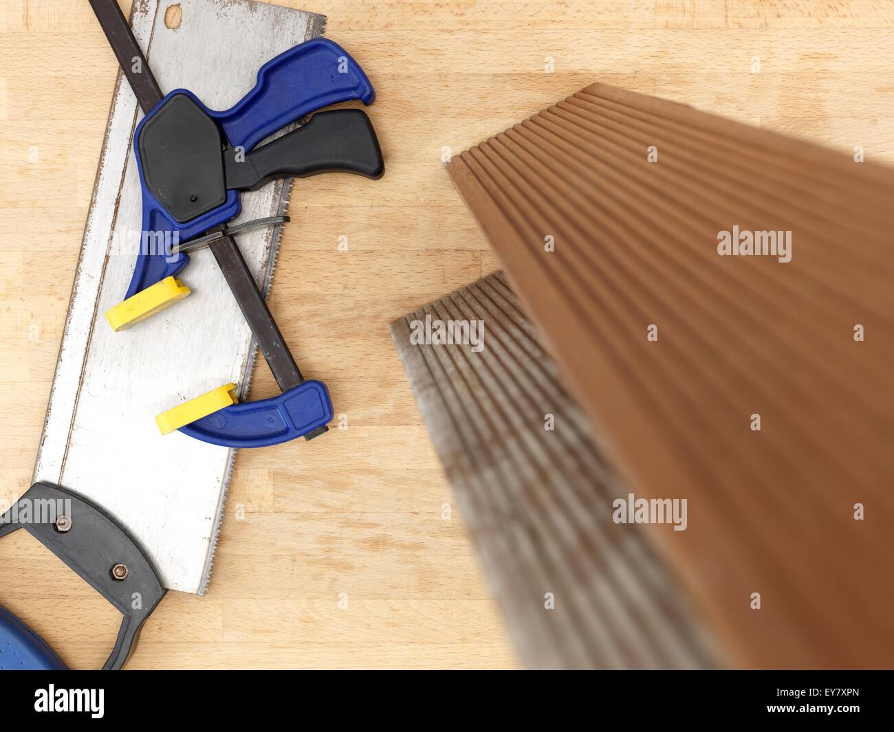 A close up shot of lengths of timber planks Stock Photo - Alamy