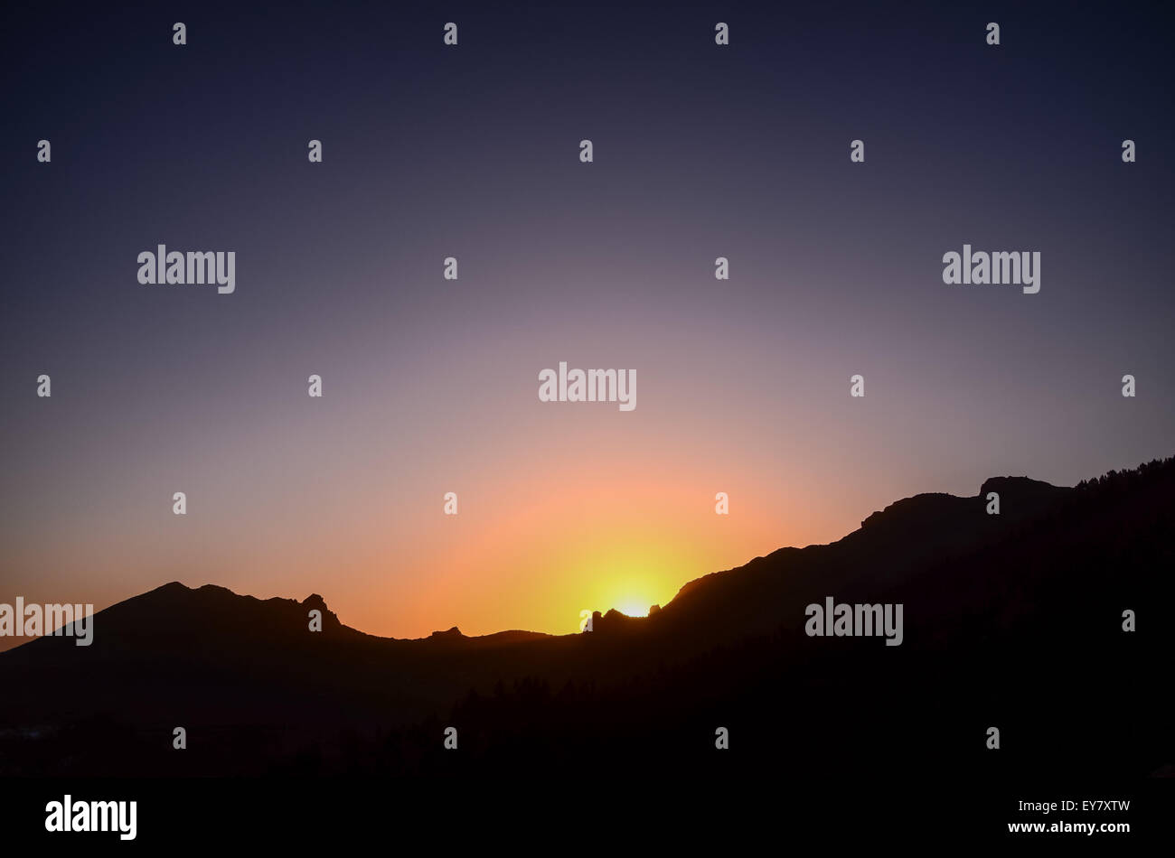 Orange Sun Setting Stock Photo - Alamy